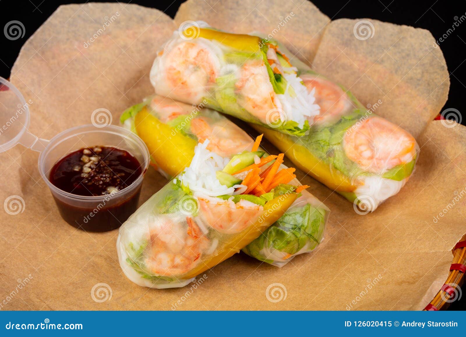 Spring roll with prawn stock image. Image of roll, prawn - 126020415