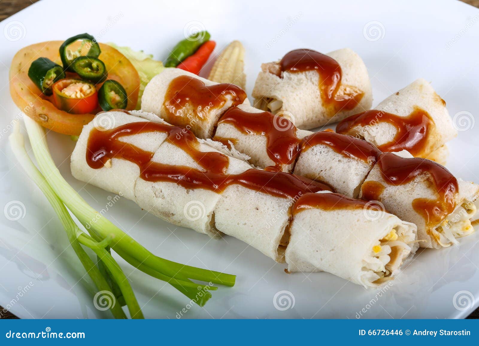 Spring roll stock photo. Image of roll, dinner, fresh - 66726446