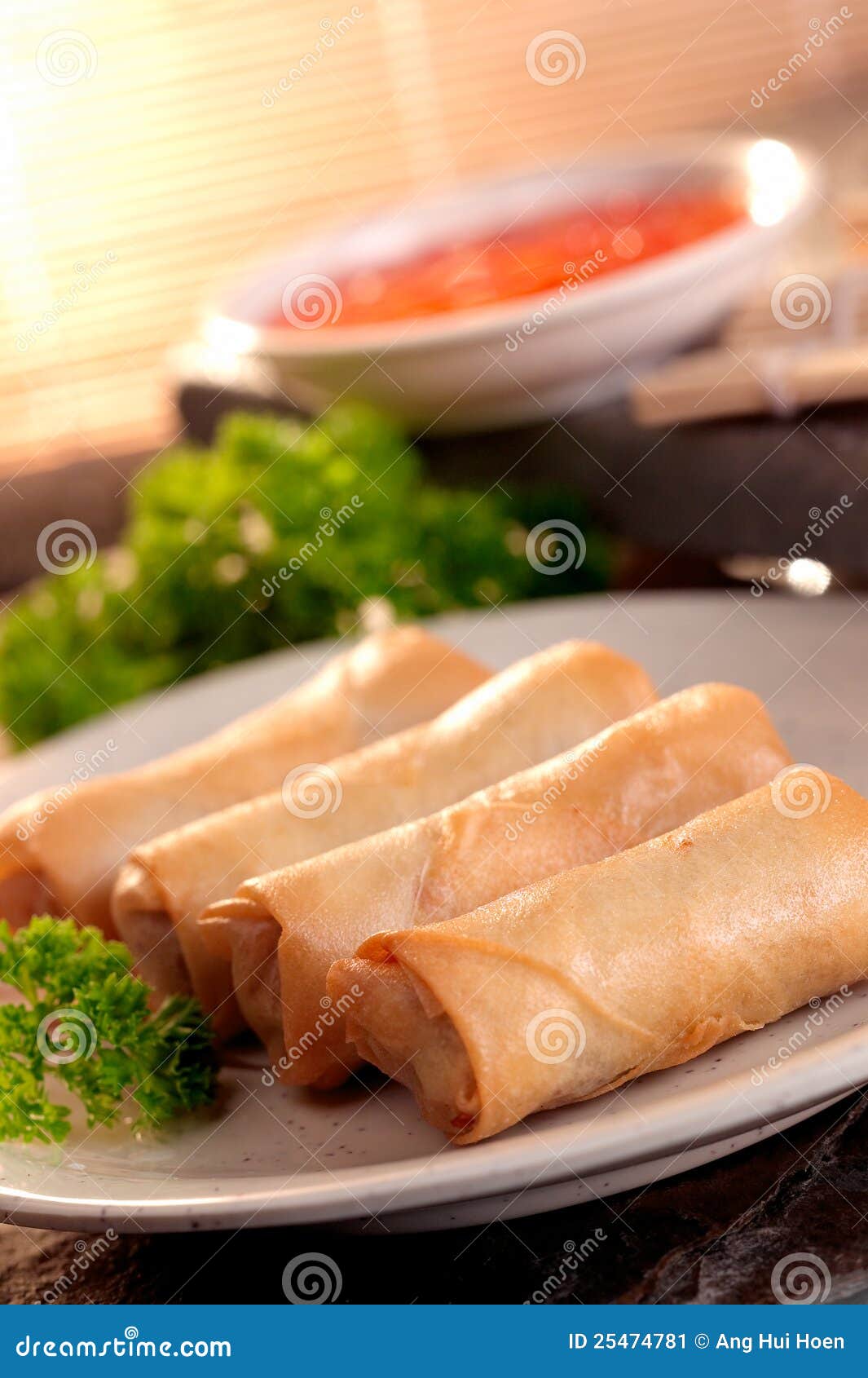 Spring roll and samosas stock image. Image of rolled - 25474781
