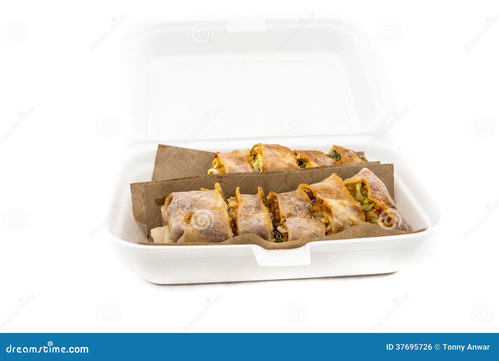 Spring Roll Takeaway stock photo. Image of takeaway, isolated - 37695726
