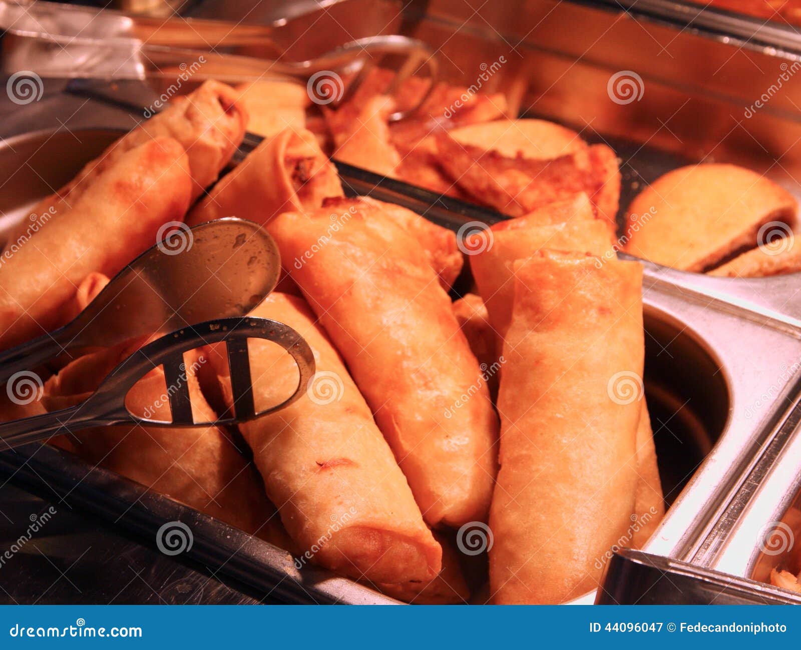 Spring Rolls in Chinese Buffet Restaurant Stock Image - Image of spicy ...
