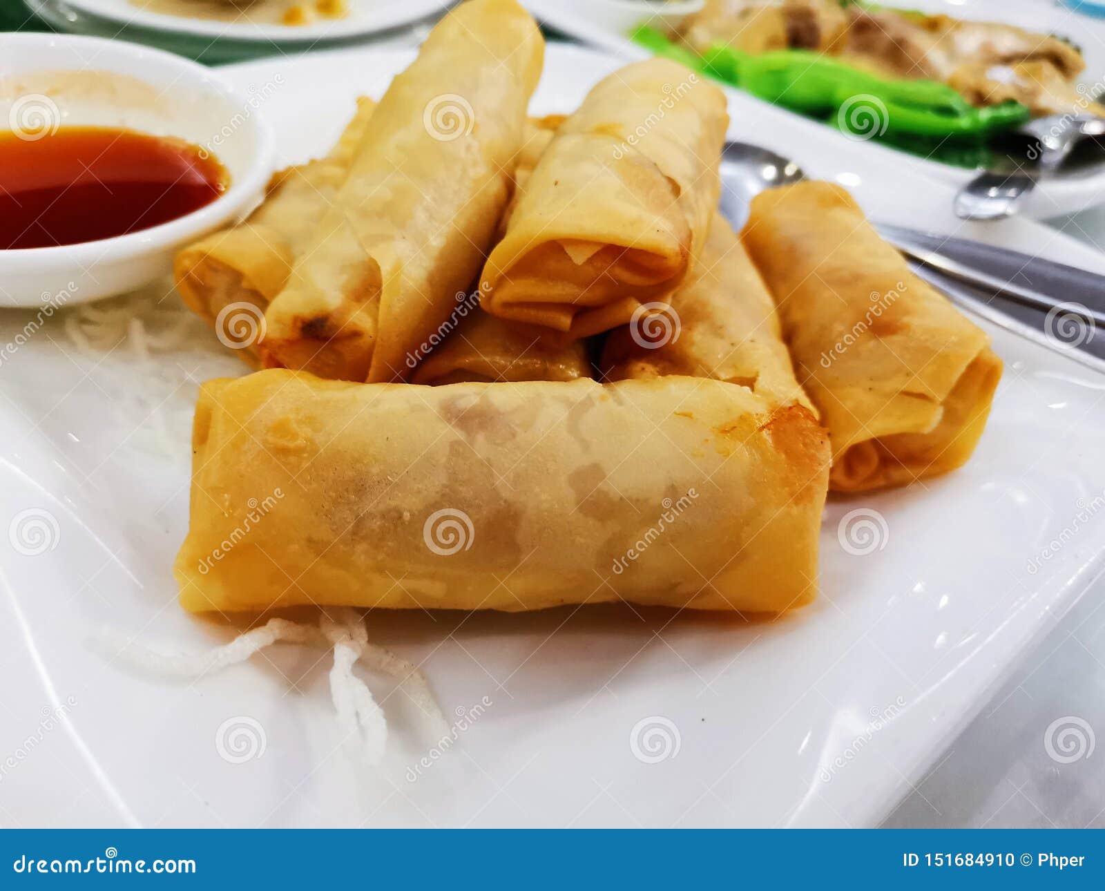 Spring Rolls @ Chinese / Cantonese Restaurant Stock Photo - Image of ...