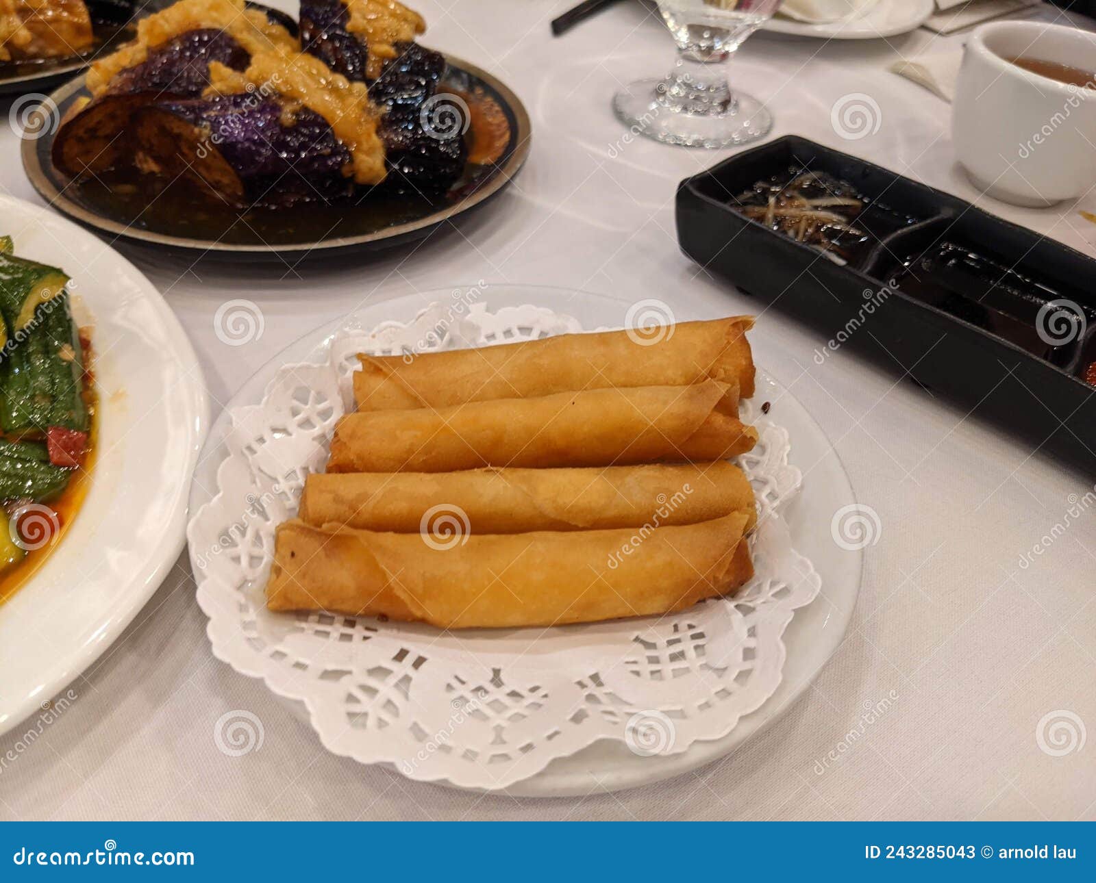 Spring rolls dim sum stock image. Image of brunch, snack - 243285043
