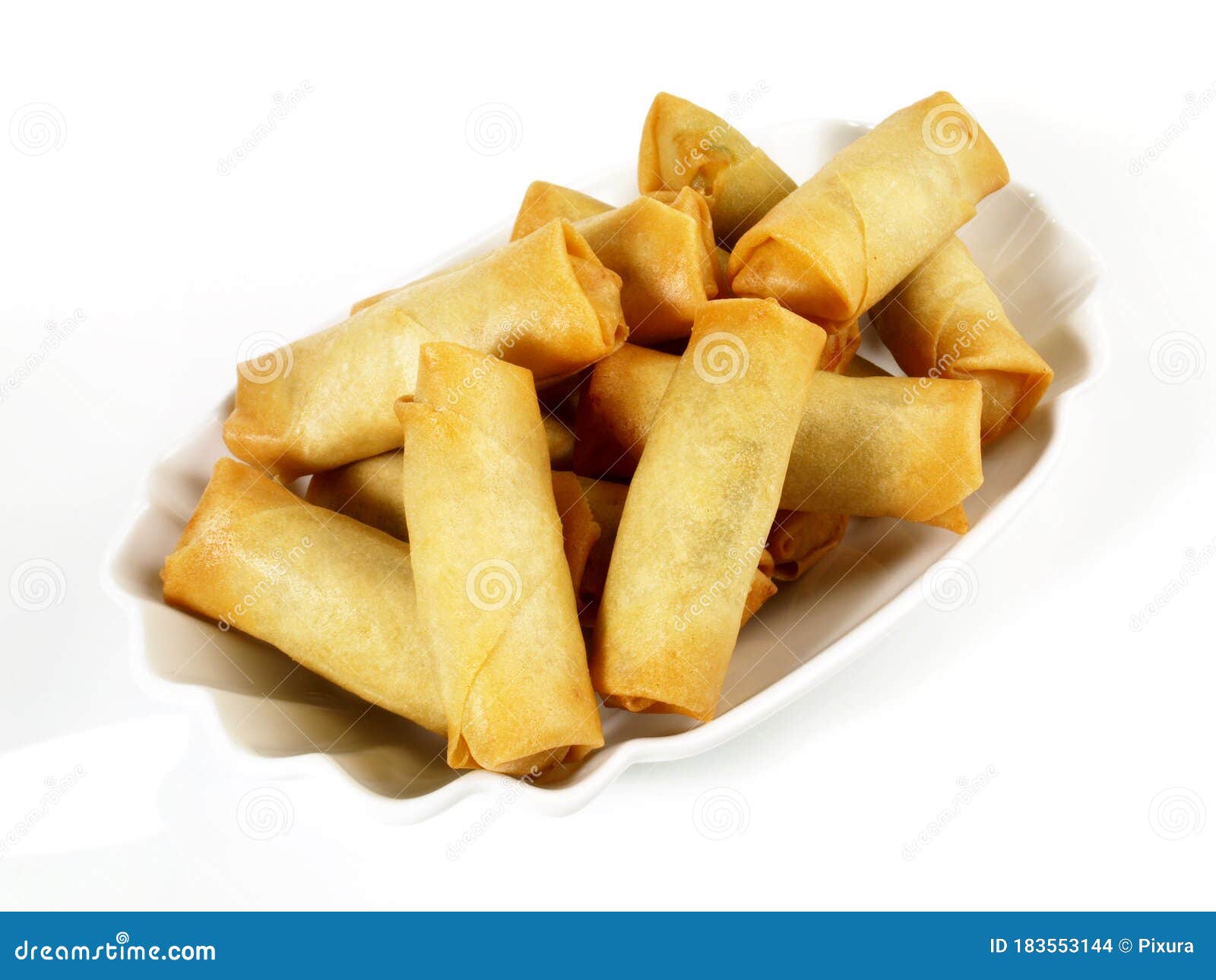 Spring Rolls - Fast Food on White Background Stock Photo - Image of ...