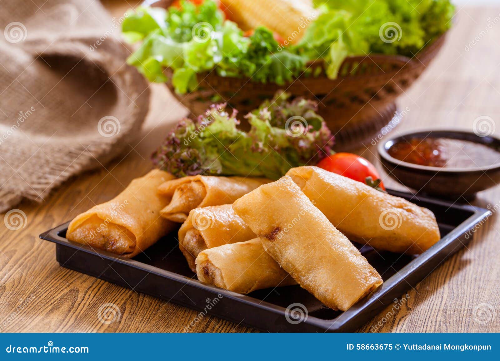 Spring rolls stock image. Image of vietnamese, chinese - 58663675