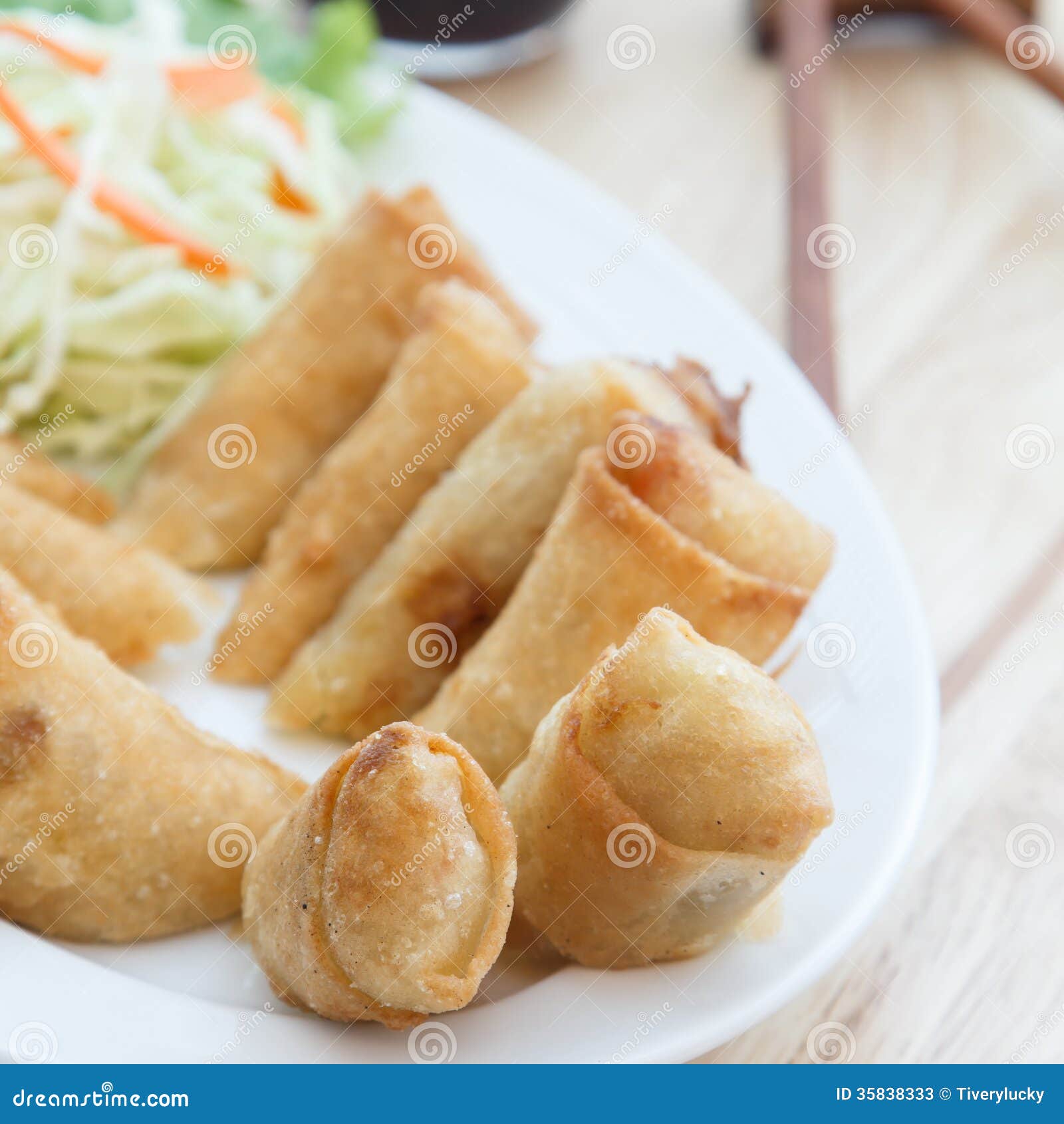Spring rolls fried stock image. Image of gourmet, dish - 35838333