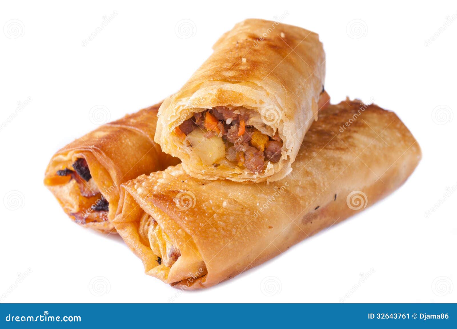 Spring rolls isolated stock image. Image of asian, closeup - 32643761