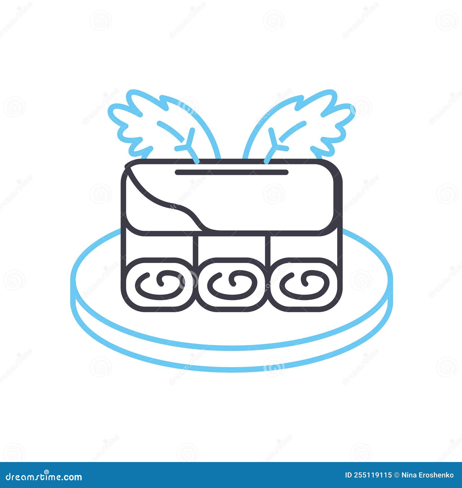 Spring Rolls Line Icon, Outline Symbol, Vector Illustration, Concept ...