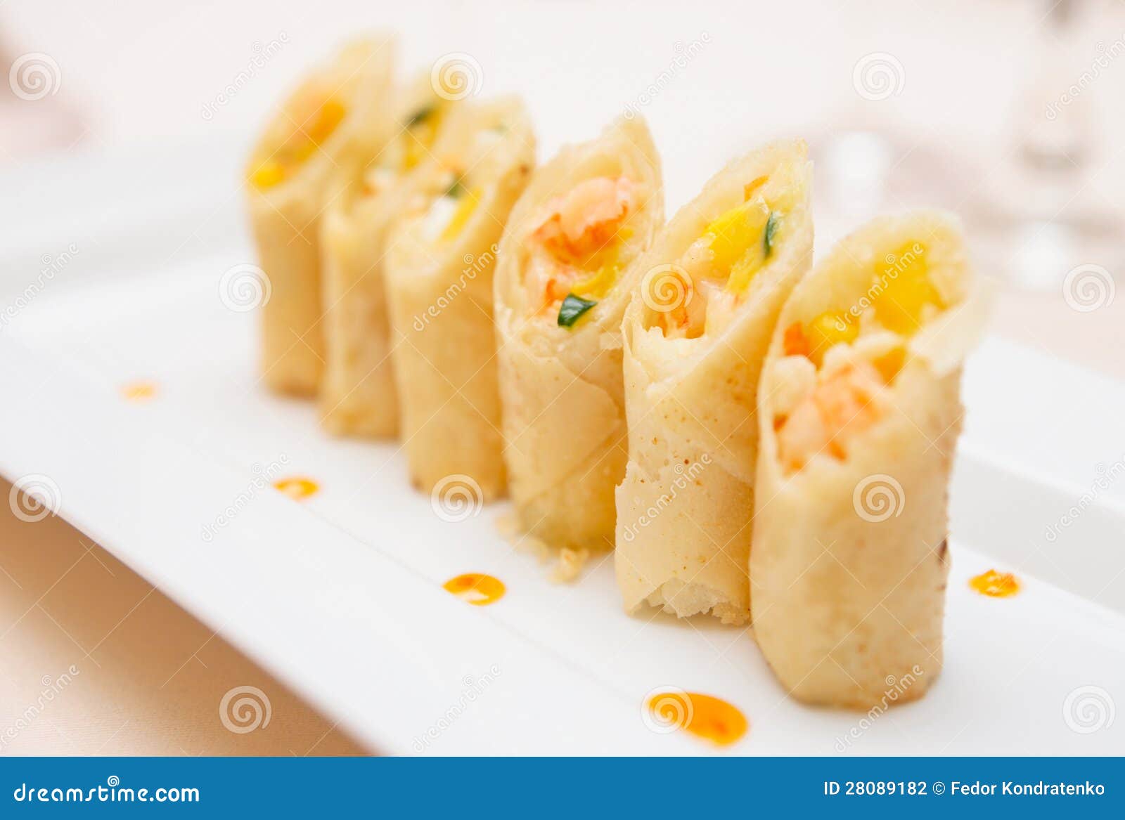 Spring rolls on plate stock photo. Image of appetizer - 28089182