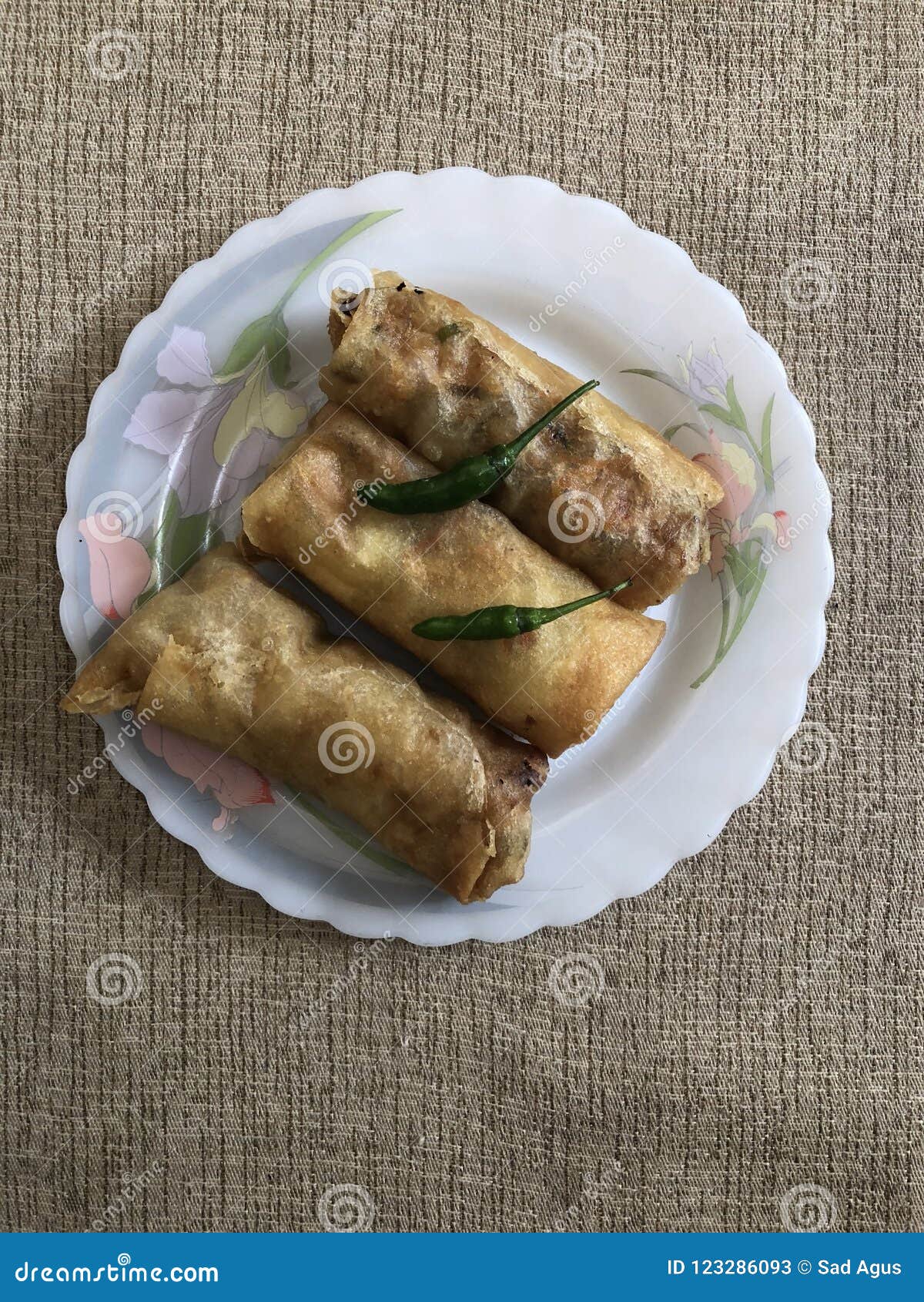 Spring rolls top view stock image. Image of spring, table - 123286093