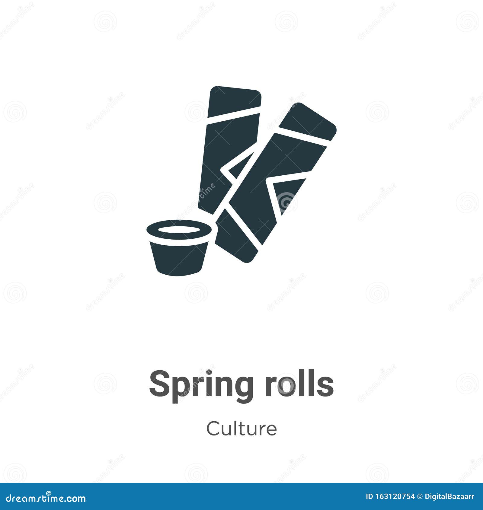 Spring Rolls Vector Icon on White Background. Flat Vector Spring Rolls ...