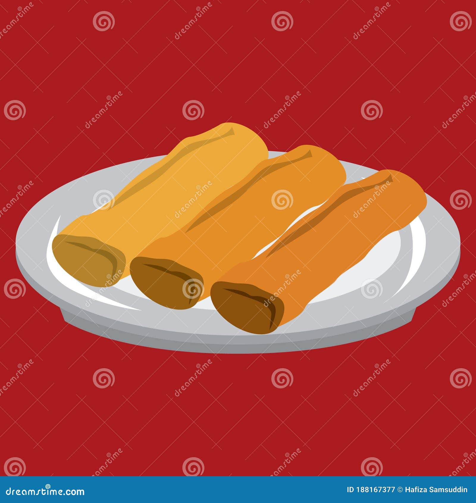 Spring Rolls. Vector Illustration Decorative Design Stock Vector ...