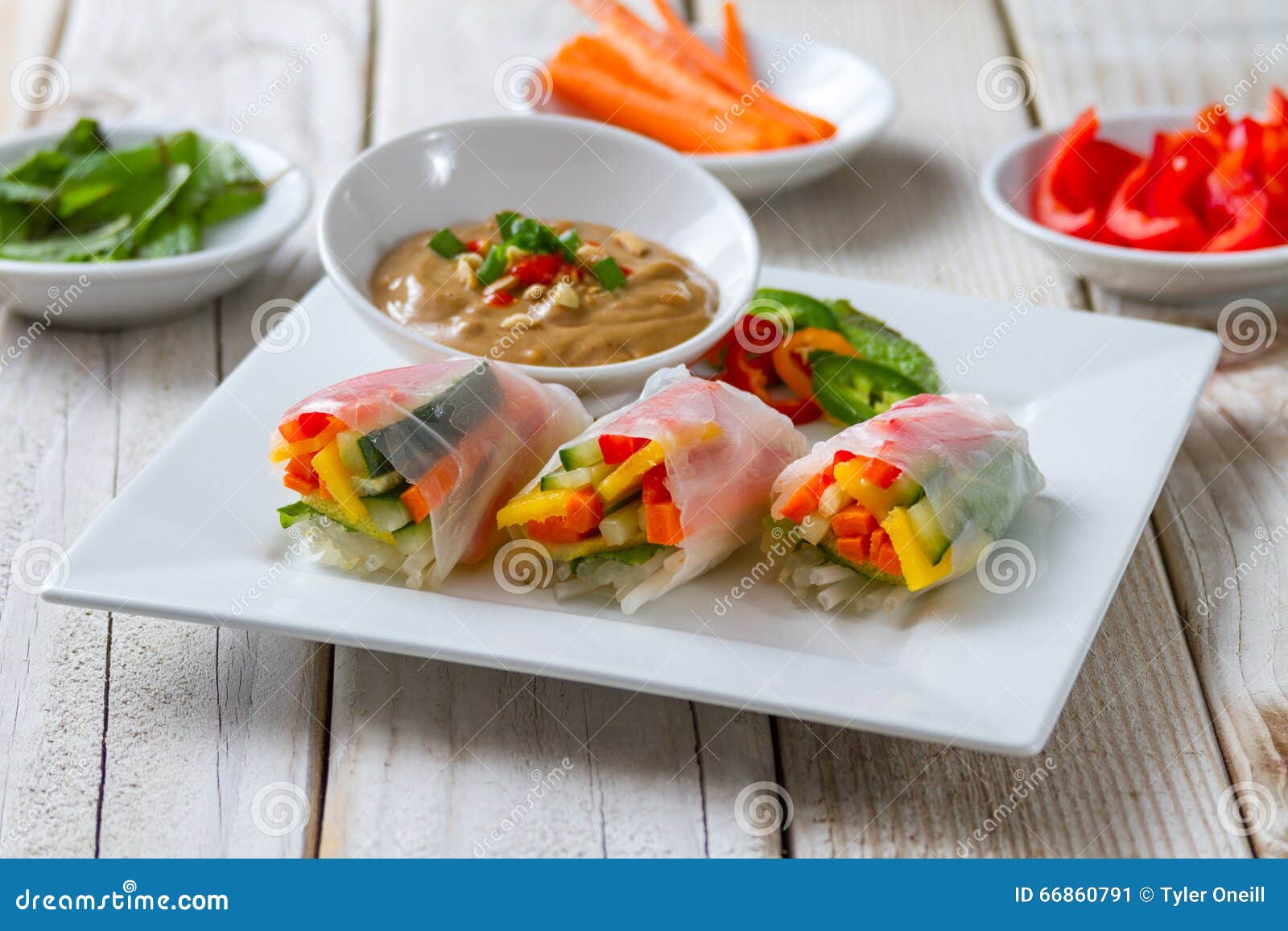 Spring Rolls with Vegetables Stock Image - Image of cuon, healthy: 66860791