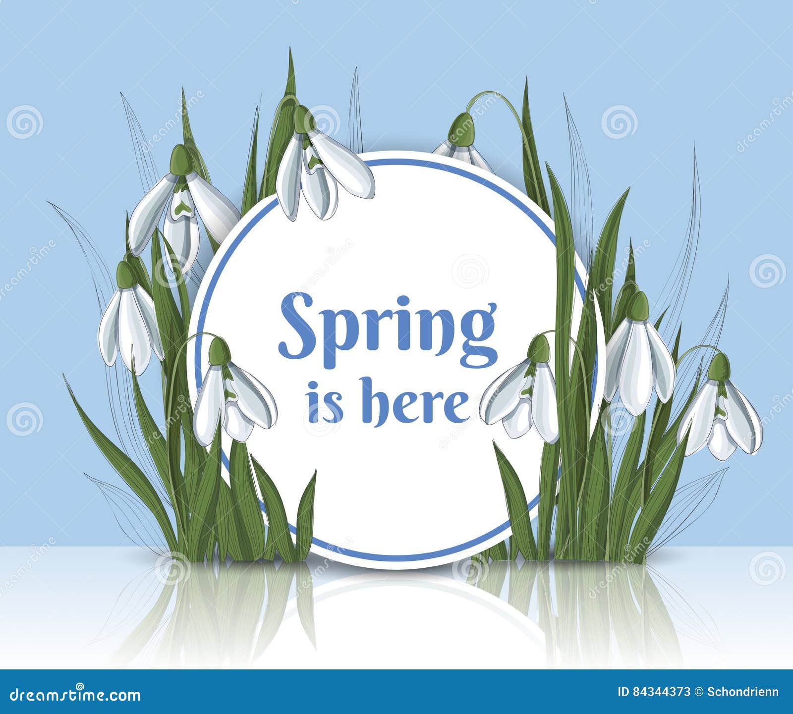 Spring Round Frame with Snowdrop Stock Vector - Illustration of leaf ...