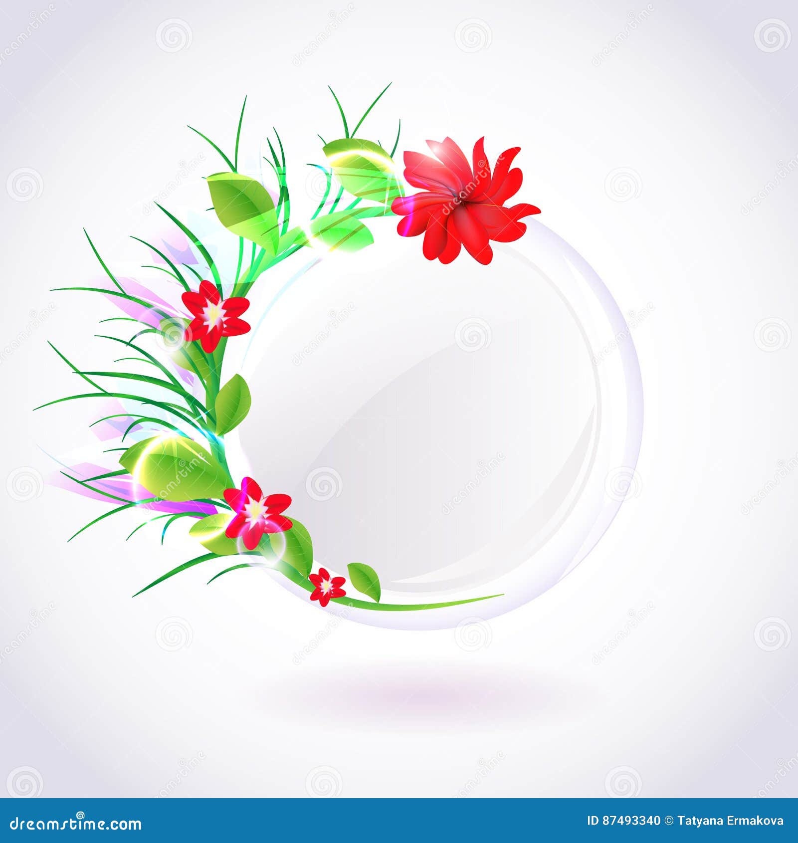 Spring round frame. Vector stock vector. Illustration of floral - 87493340