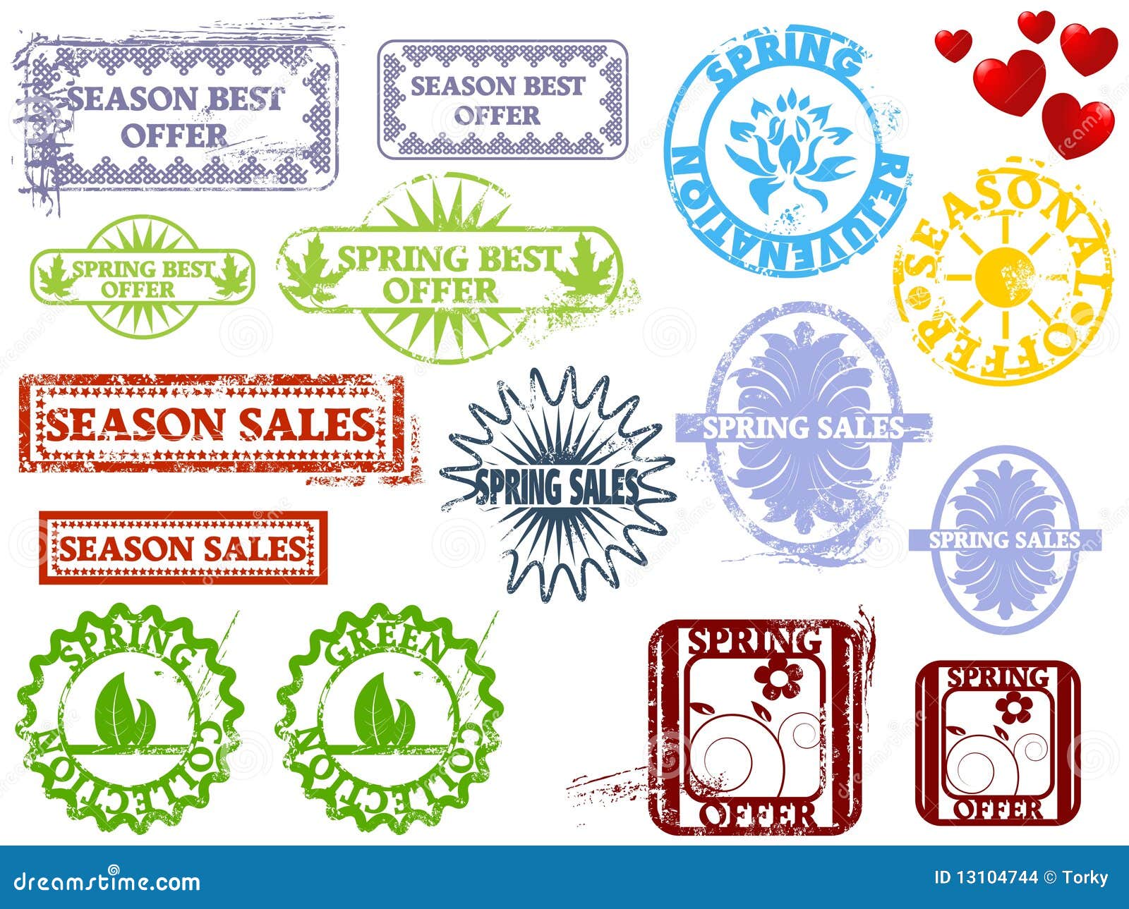 Spring rubber stamps stock vector. Illustration of business - 13104744