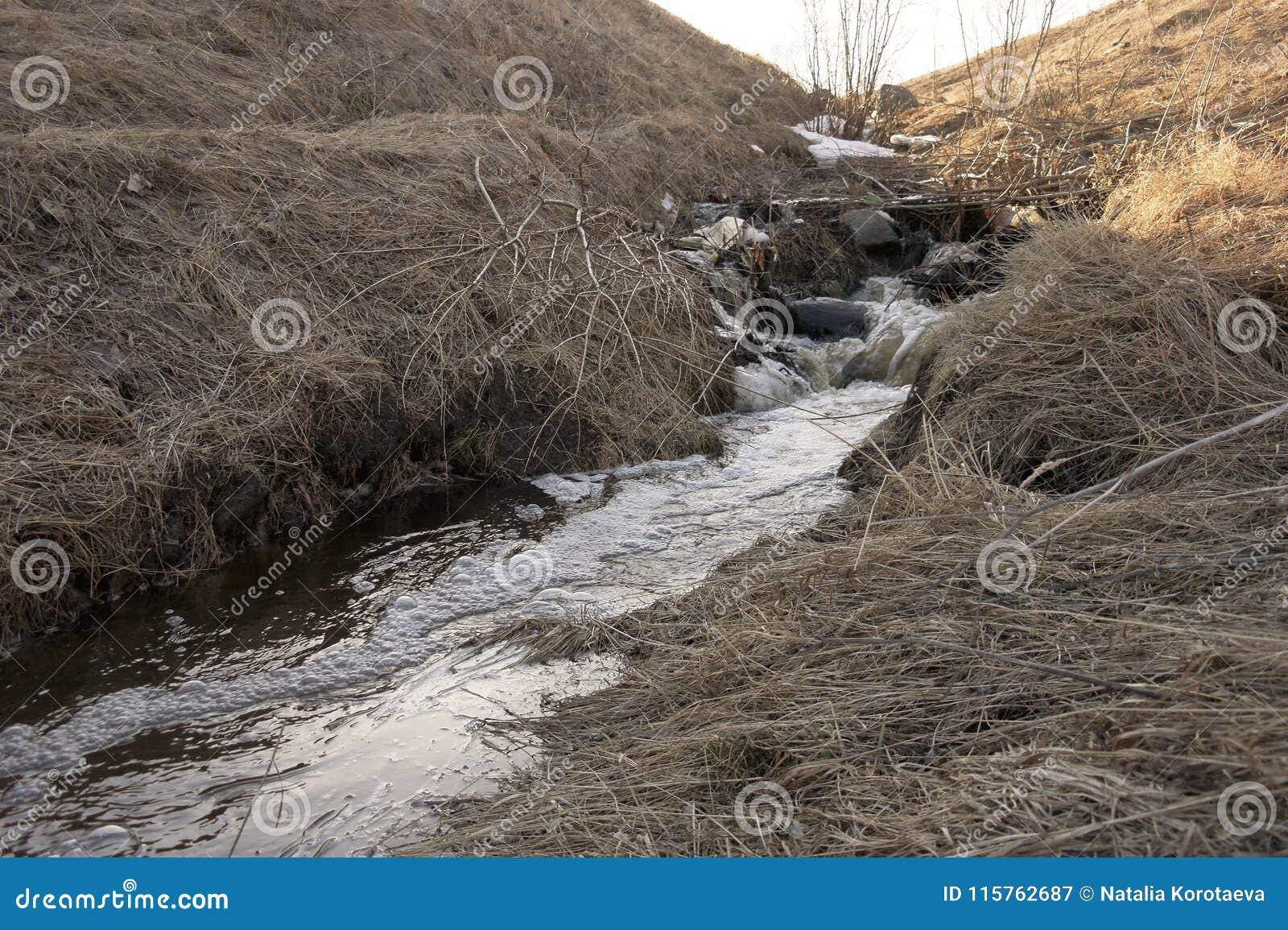 Running Stream on a Hillside. Stock Image - Image of beautiful ...