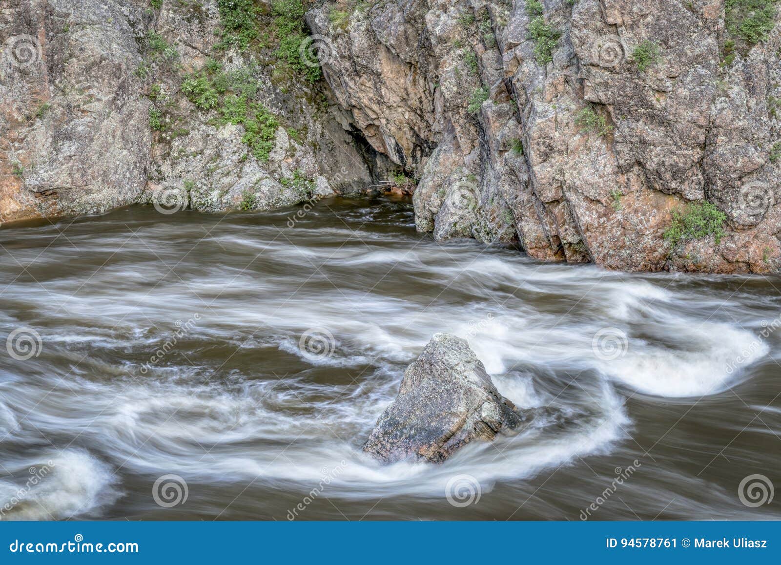 Spring Runoff of Poudre River in Colorado Stock Image - Image of ...