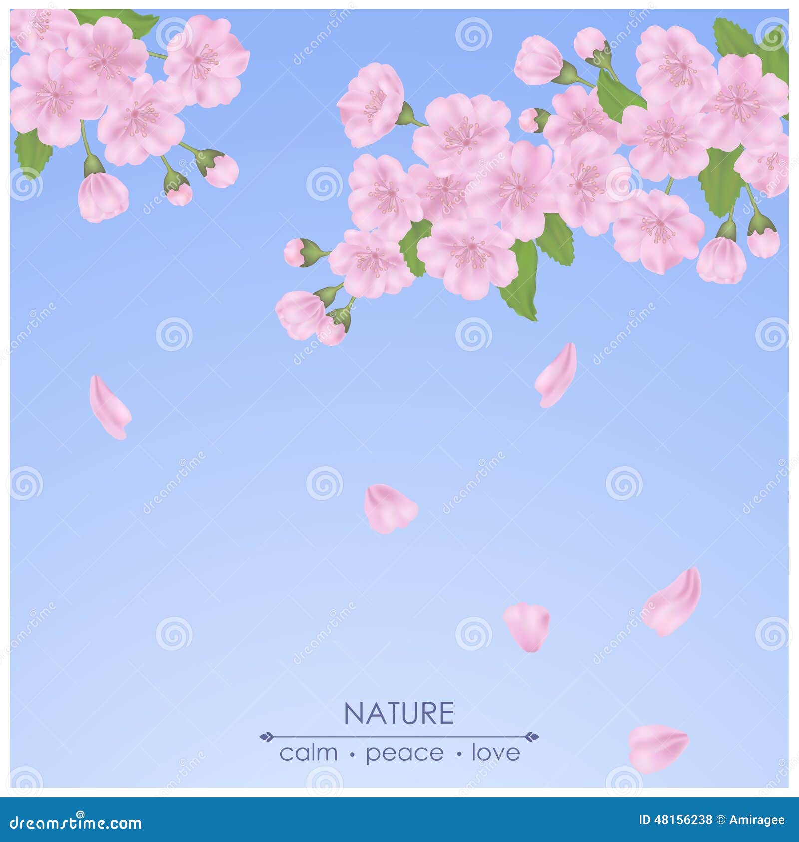 Spring sakura flowers stock vector. Illustration of ornate - 48156238