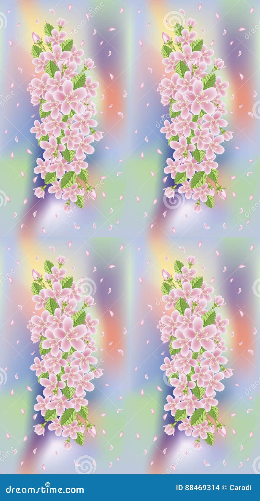 Spring Sakura Texture Seamless Wallpaper, Vector Stock Vector ...