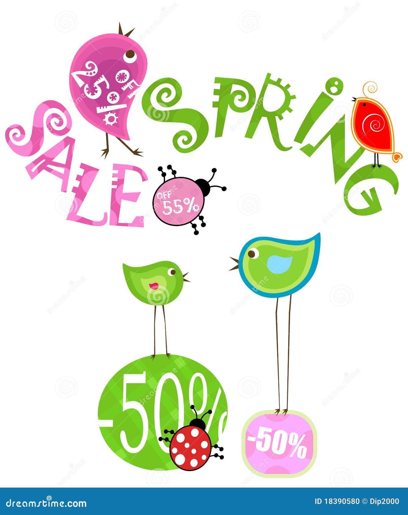 Spring sale stock illustration. Illustration of shopping - 18390580