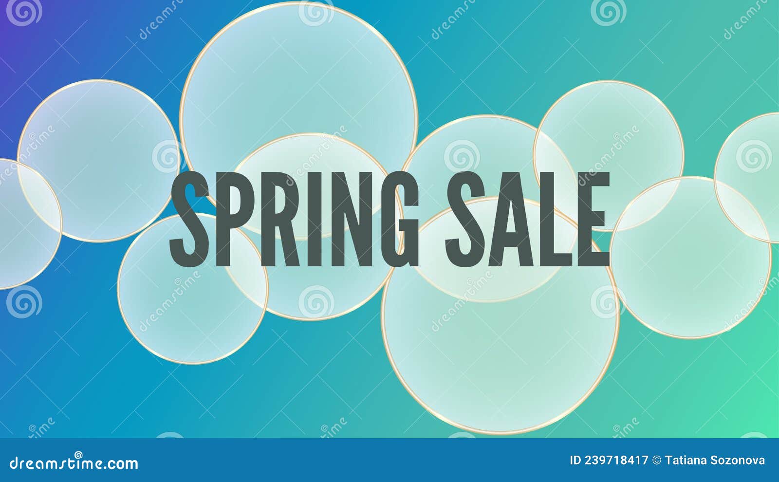 Spring Sale Advertising Banner Design with Circles on Gradient ...