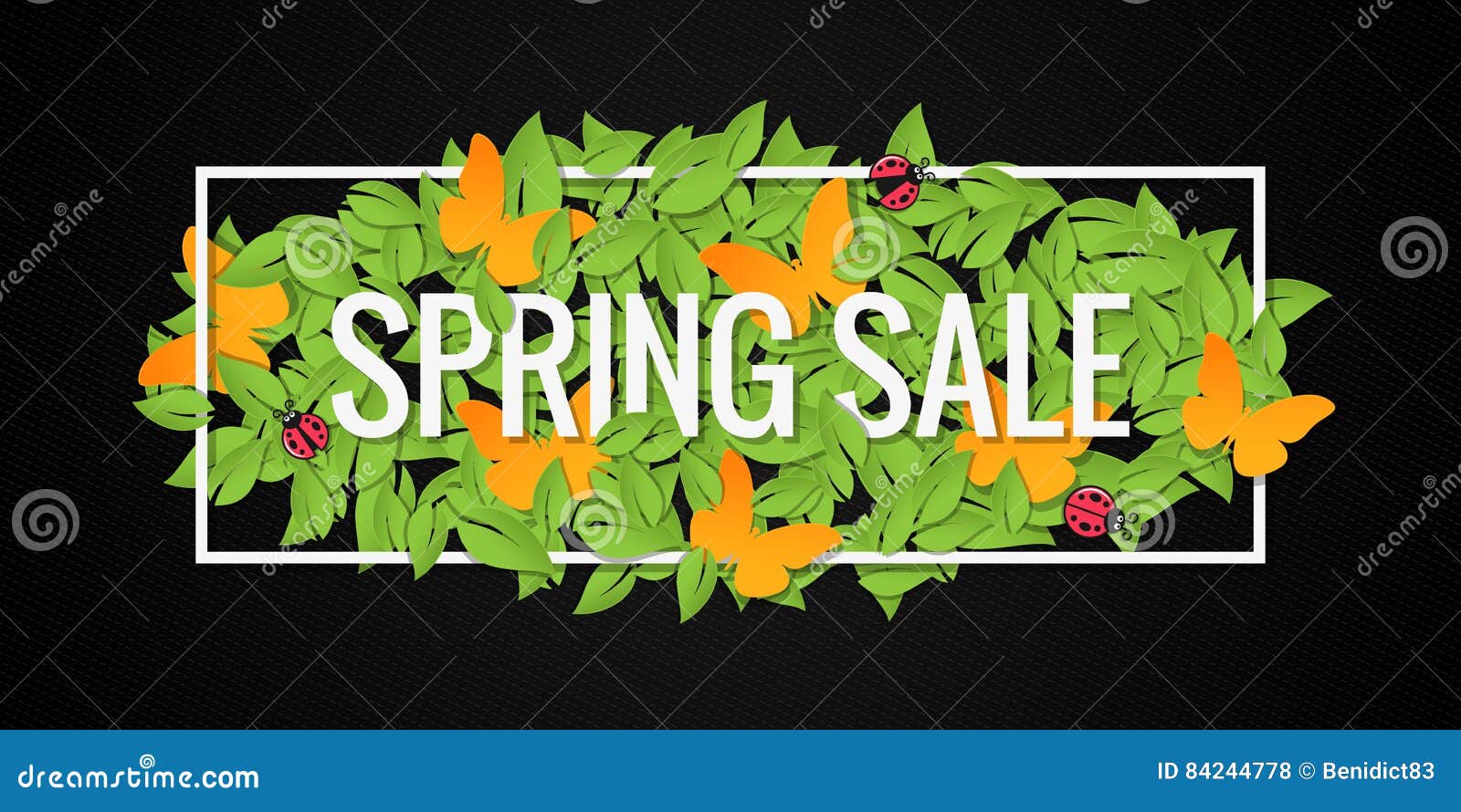 Spring Sale Banner Design Border Background Stock Vector - Illustration ...