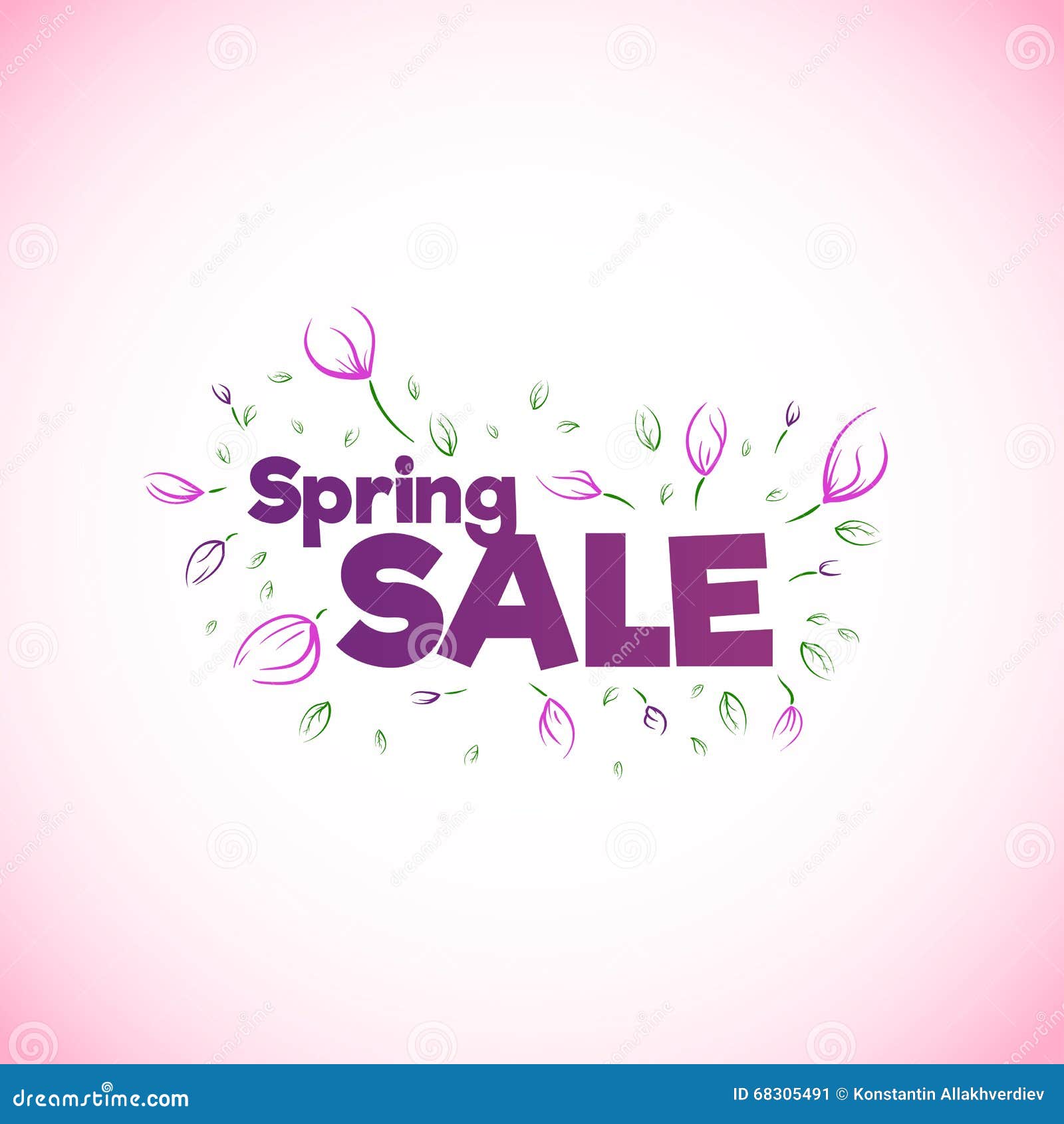 Spring Sale Banner. Flowers with Text Stock Vector - Illustration of ...