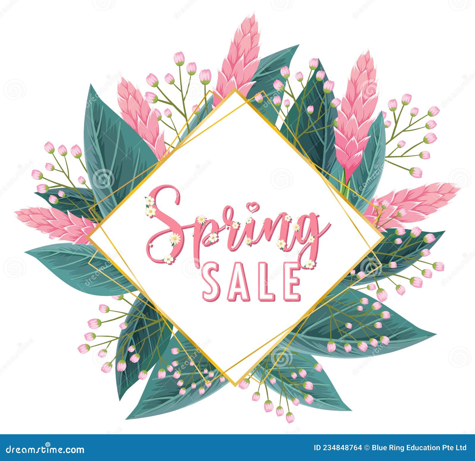 Spring Sale Banner Template Stock Vector - Illustration of media ...