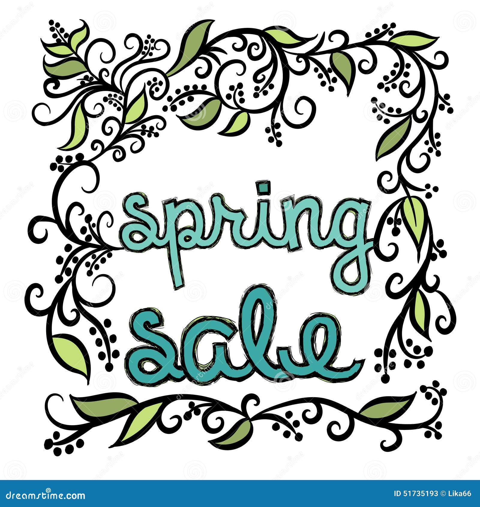 Spring Sale Decorative Illustration. Stock Vector - Illustration of ...