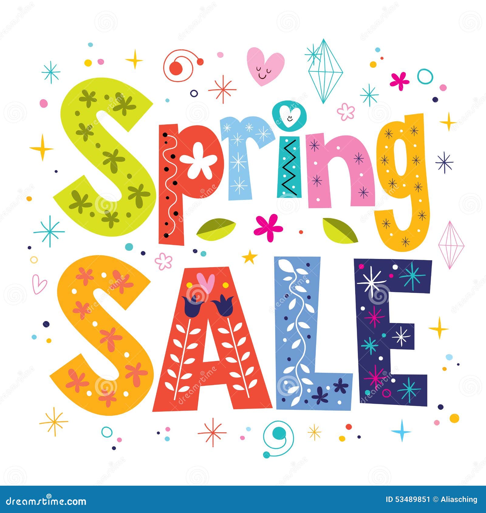 Spring Sale Decorative Lettering Type Design Stock Vector ...