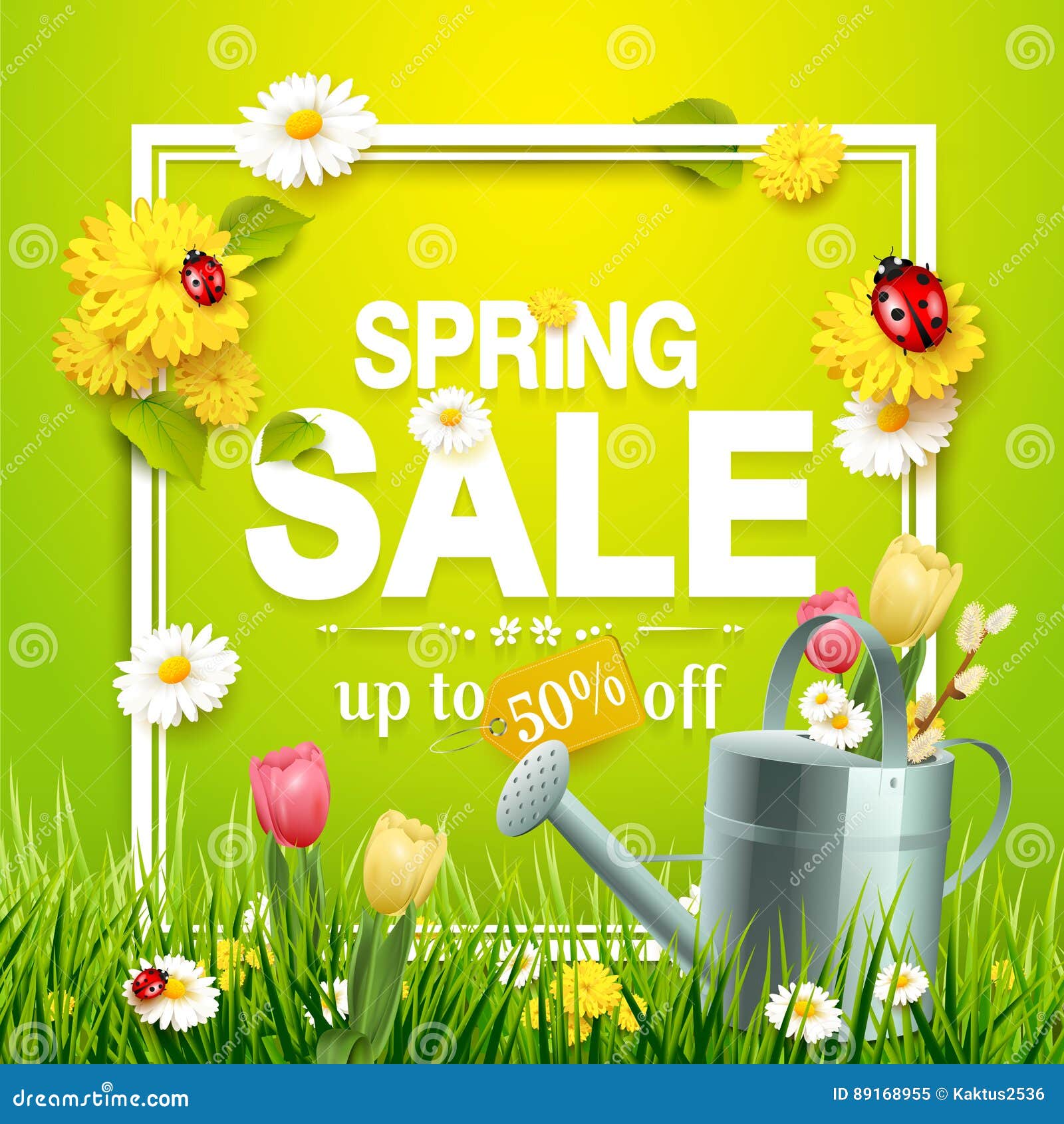 Spring sale flyer stock vector. Illustration of nature - 89168955