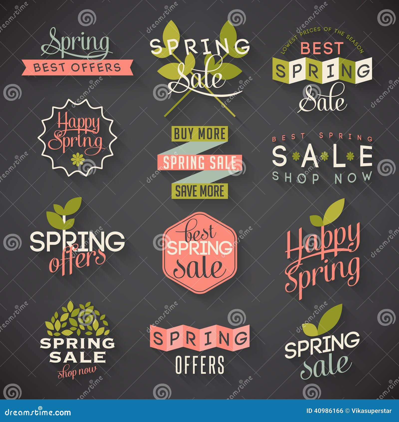 Spring sale labels stock vector. Illustration of decorative - 40986166