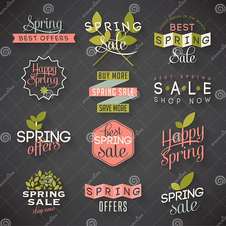 Spring sale labels stock vector. Illustration of decorative - 40986166