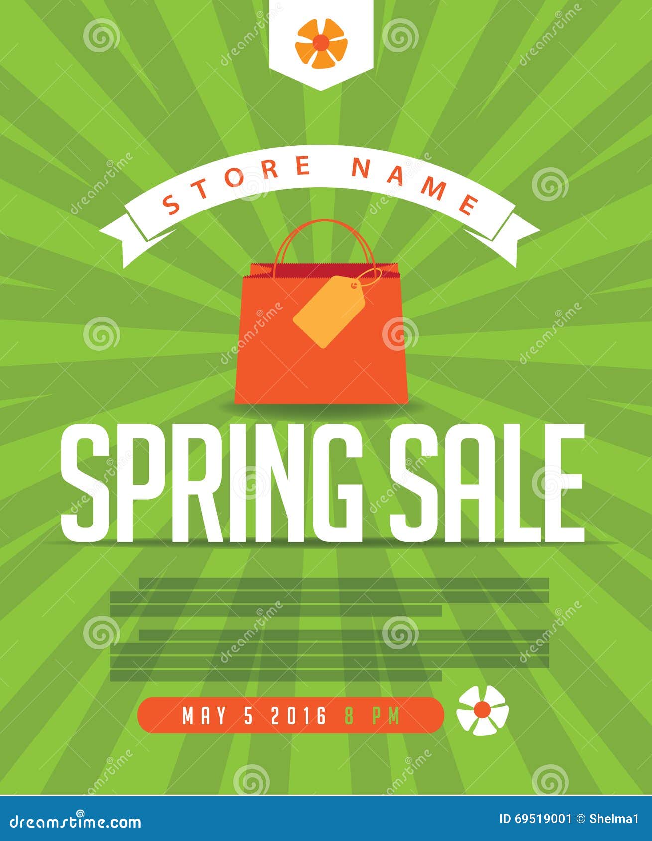 Spring Sale Marketing Template. Stock Vector - Illustration of label ...