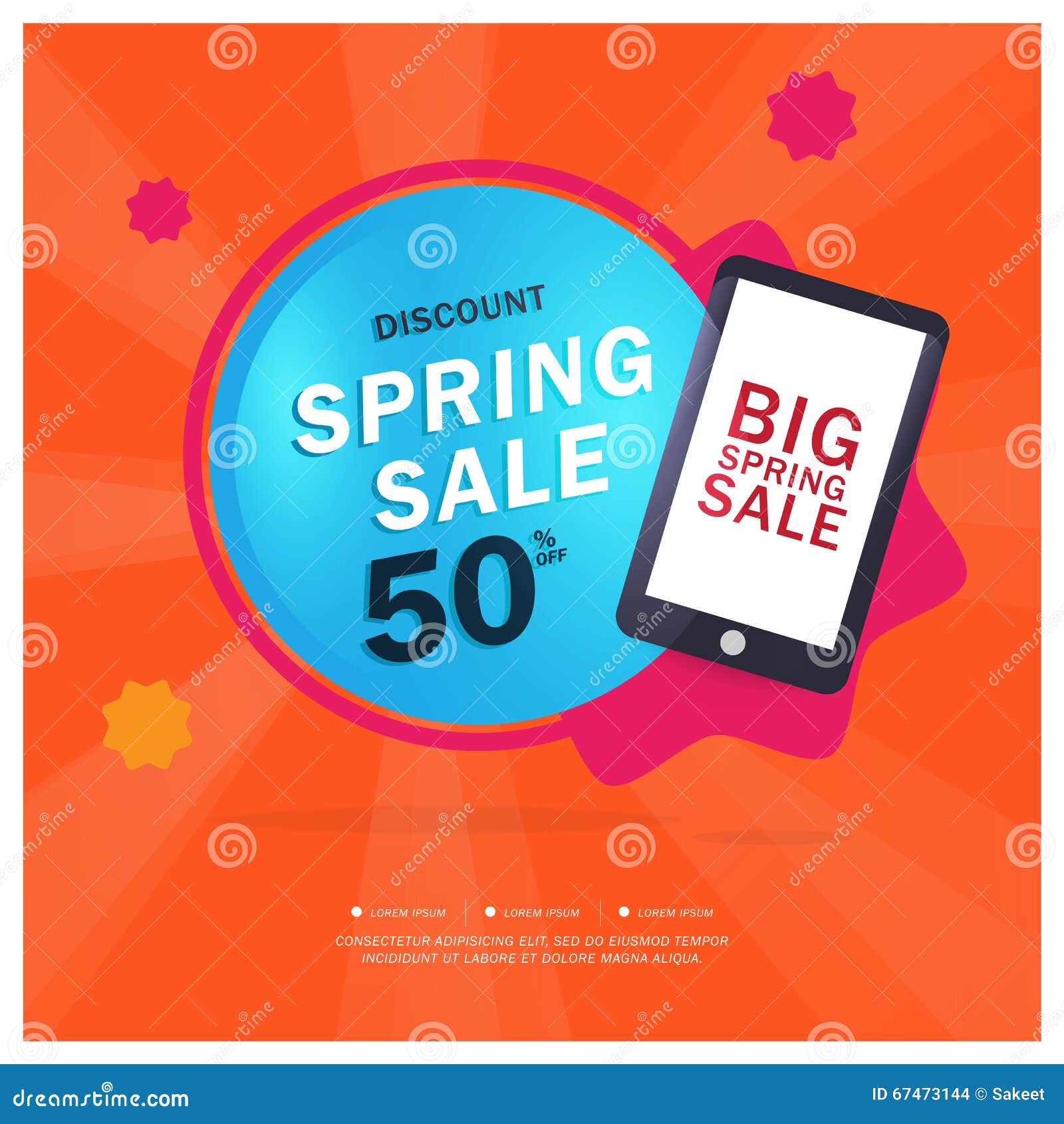Spring Sale and Special Offer. 50 Off. Vector Illustration.Theme Color ...