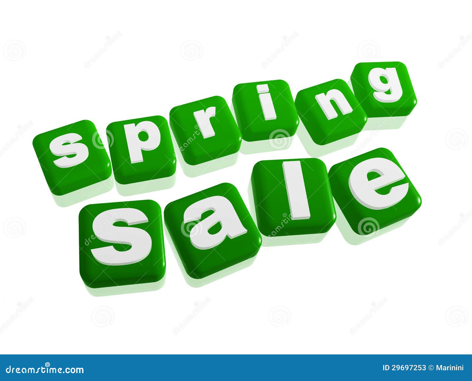 Spring Sale - Text in Green Cubes Stock Illustration - Illustration of ...