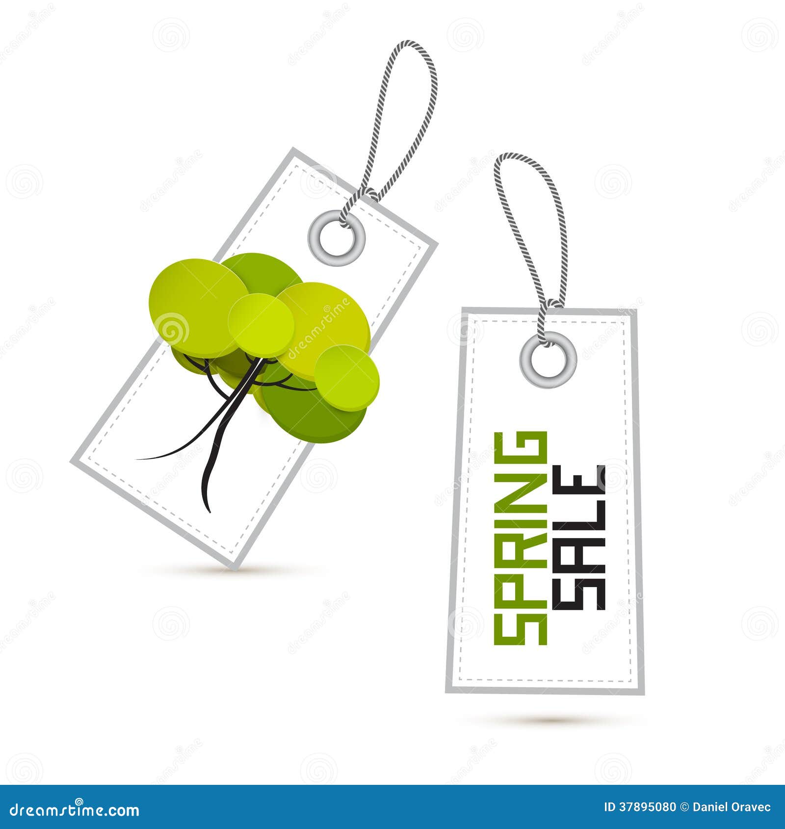 Spring Sale White Labels with Tree Stock Vector - Illustration of paper ...