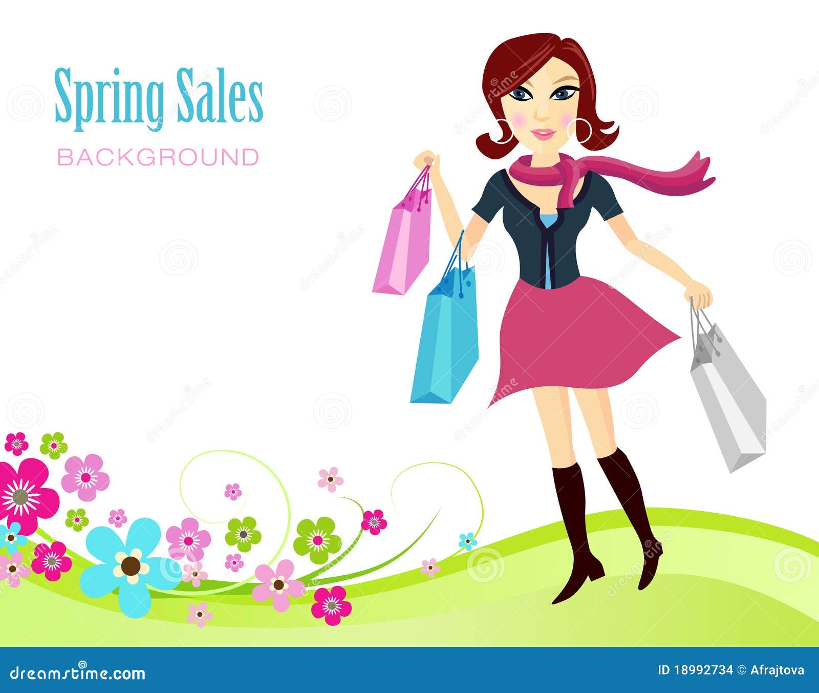 Spring Sales Background stock vector. Illustration of boots - 18992734