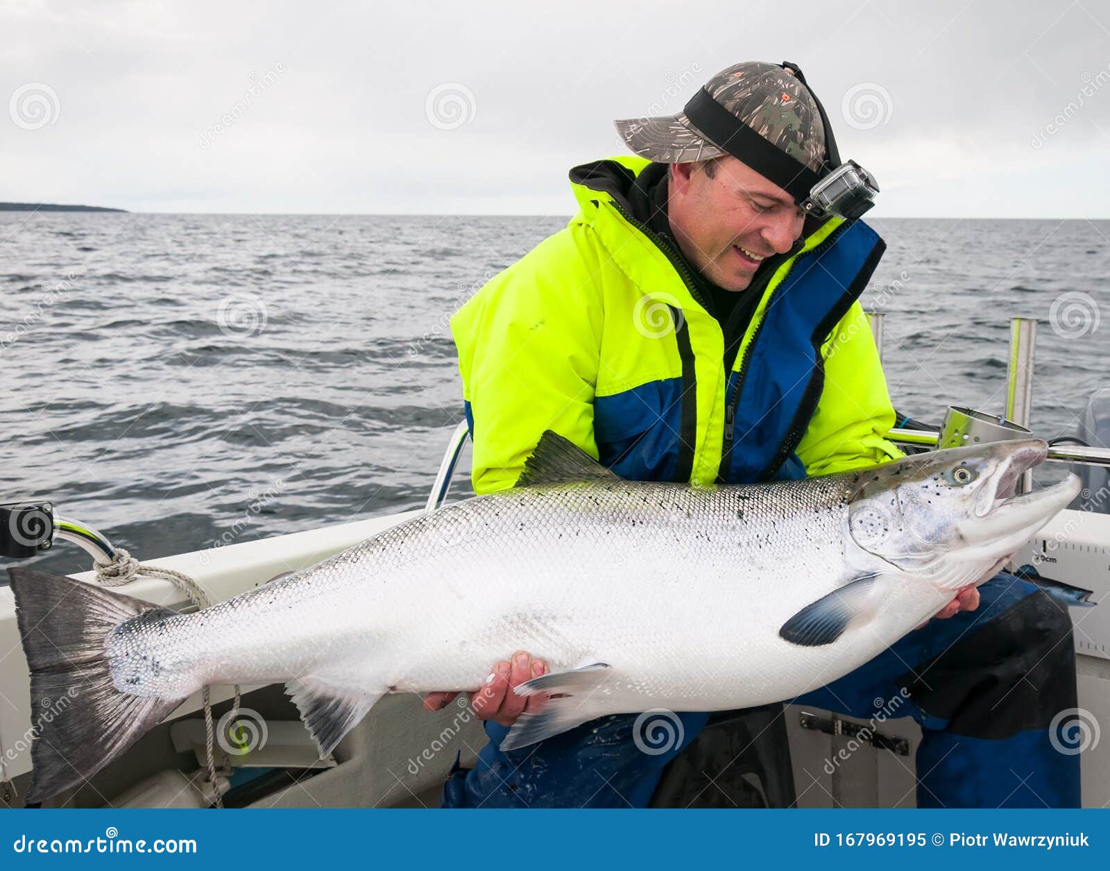 Spring Salmon Trolling in Sweden Stock Image - Image of hobby, record ...