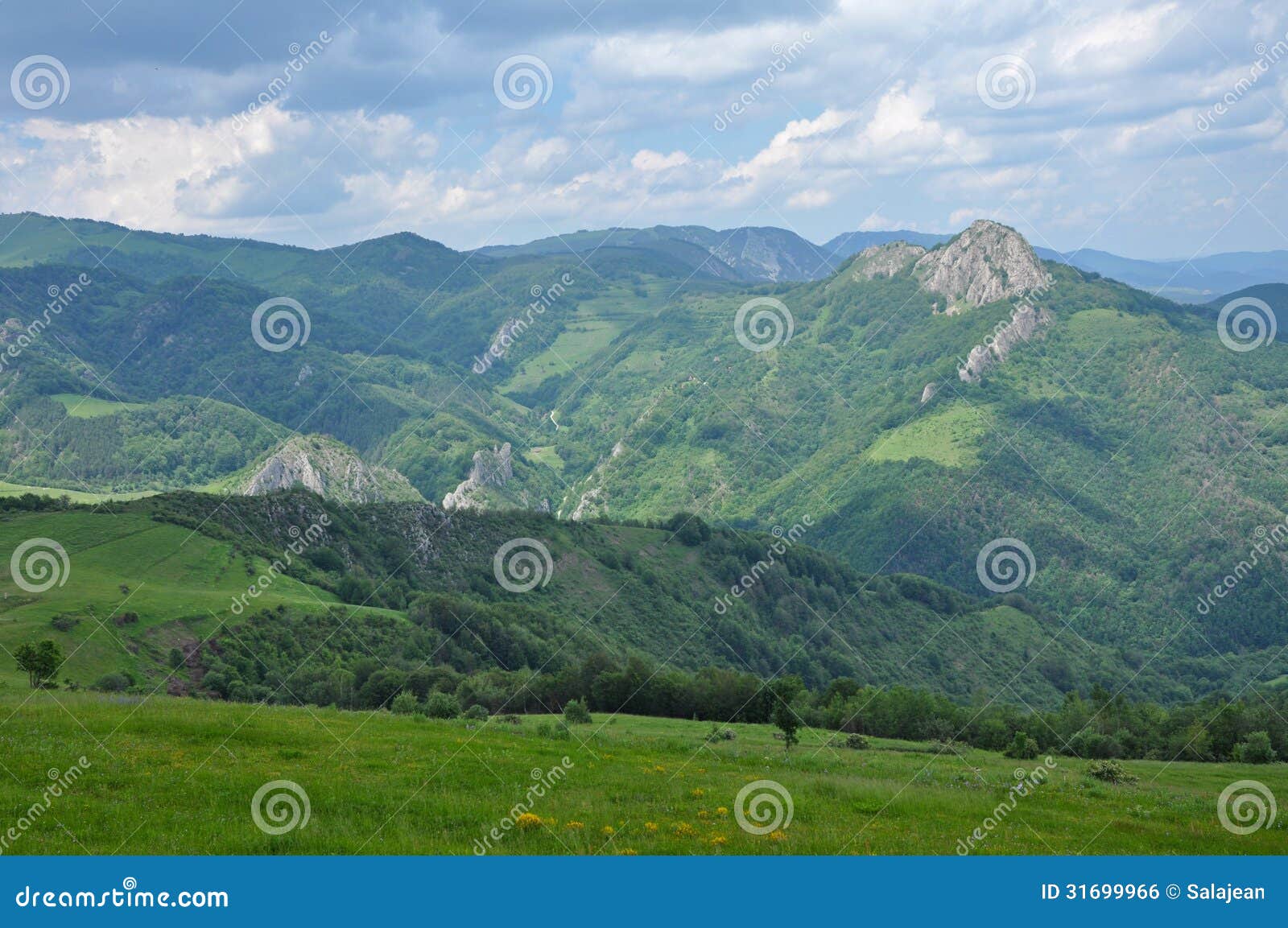 Spring Scene in the Mountains Stock Photo - Image of landscape, plain ...