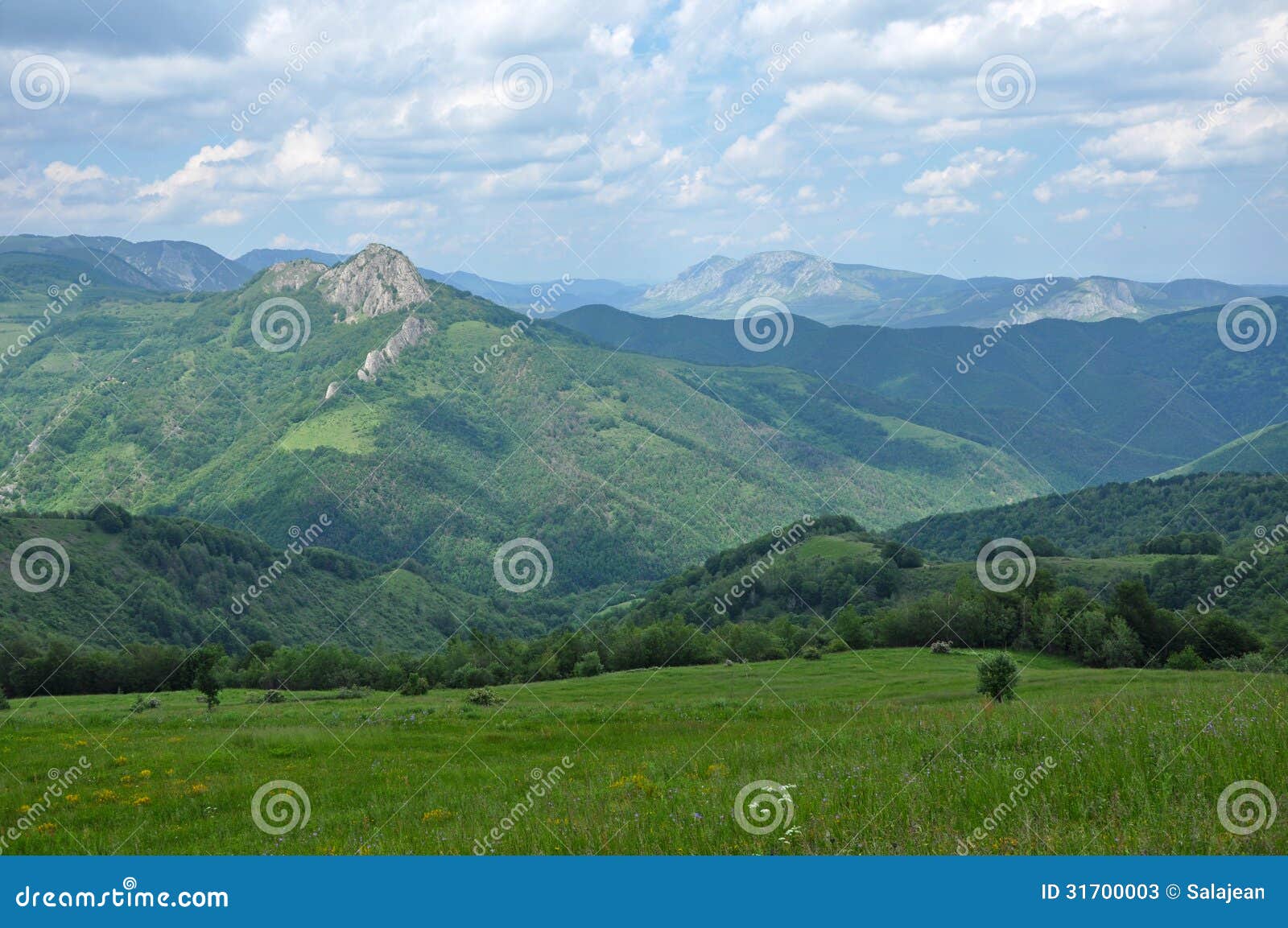 Spring Scene in the Mountains Stock Image - Image of cloudy, nature ...