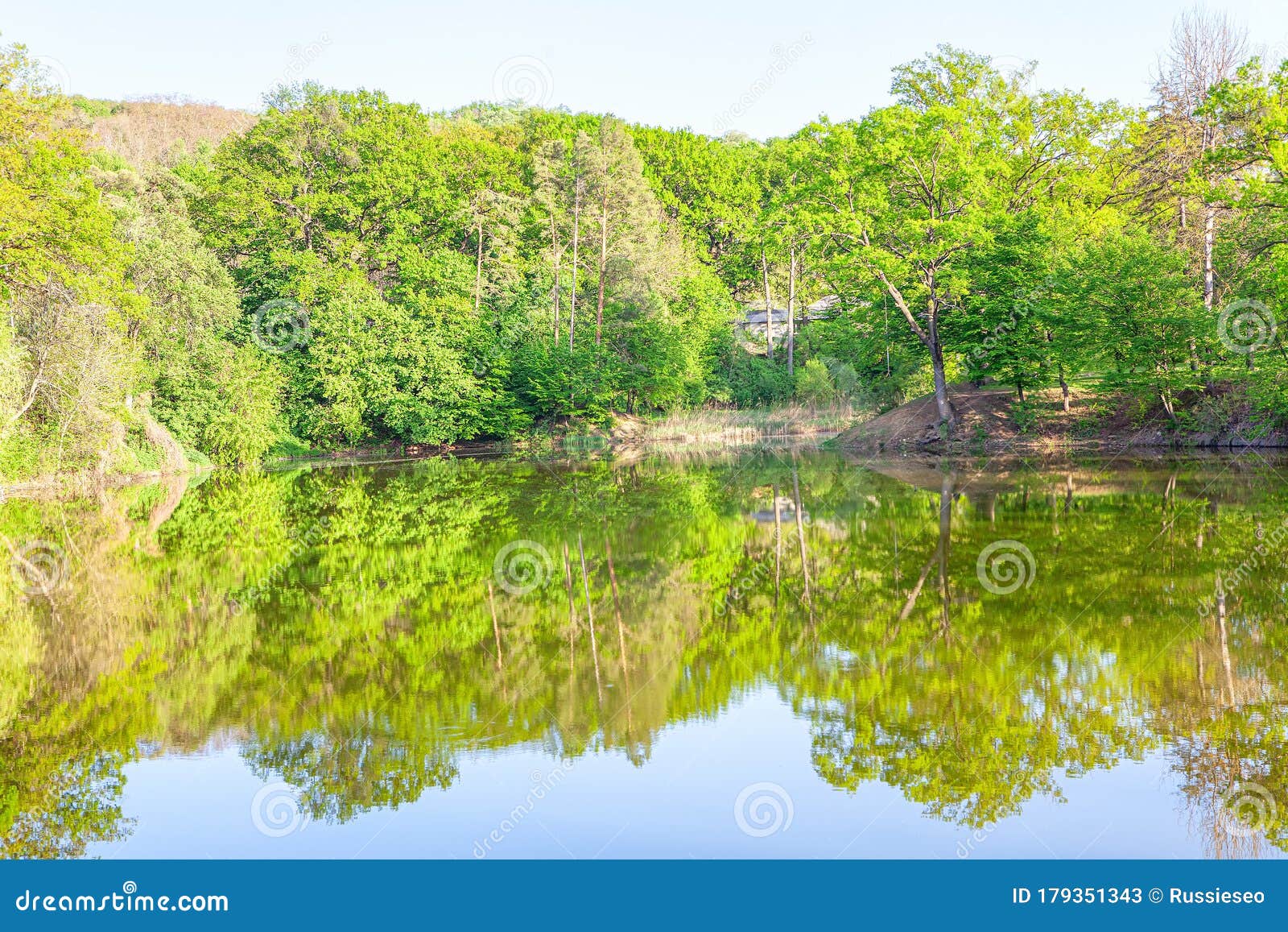 Spring lake scenery stock image. Image of nature, land - 179351343
