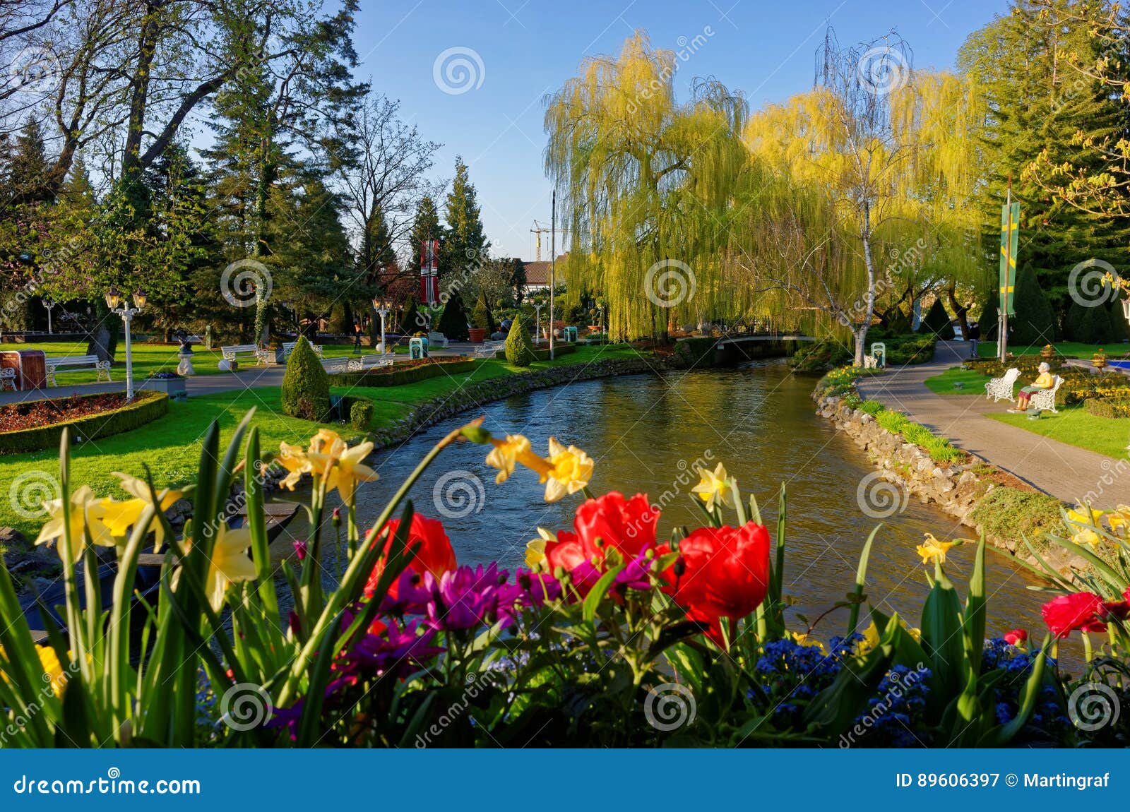 Park Landscape at River Spring Season Impressions Editorial Photography ...