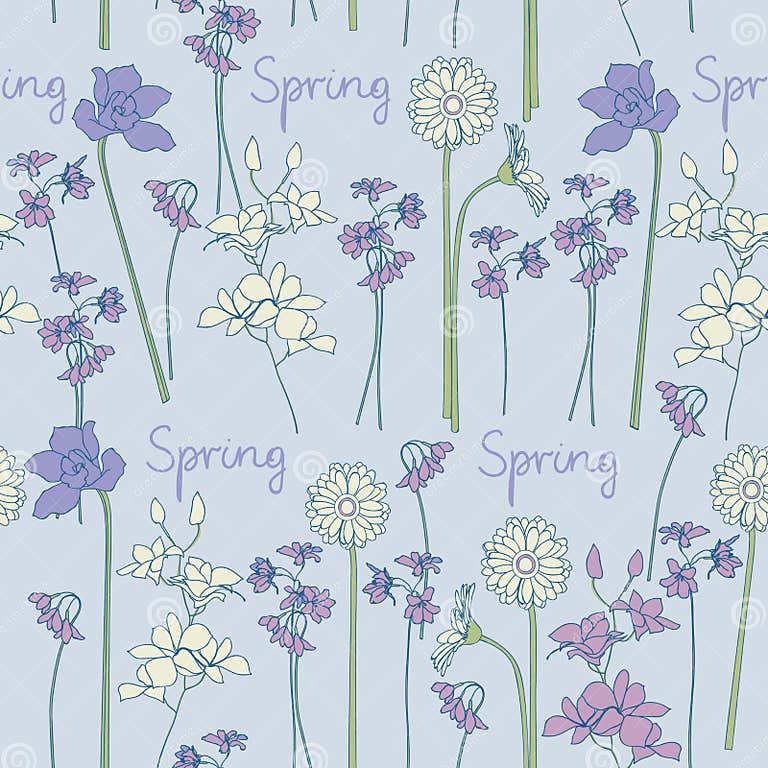 Spring seamless background stock vector. Illustration of flower - 23470990