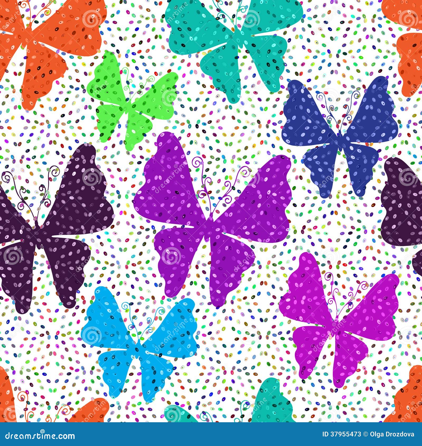 Spring Seamless Vivid White Pattern Stock Vector - Illustration of blue ...