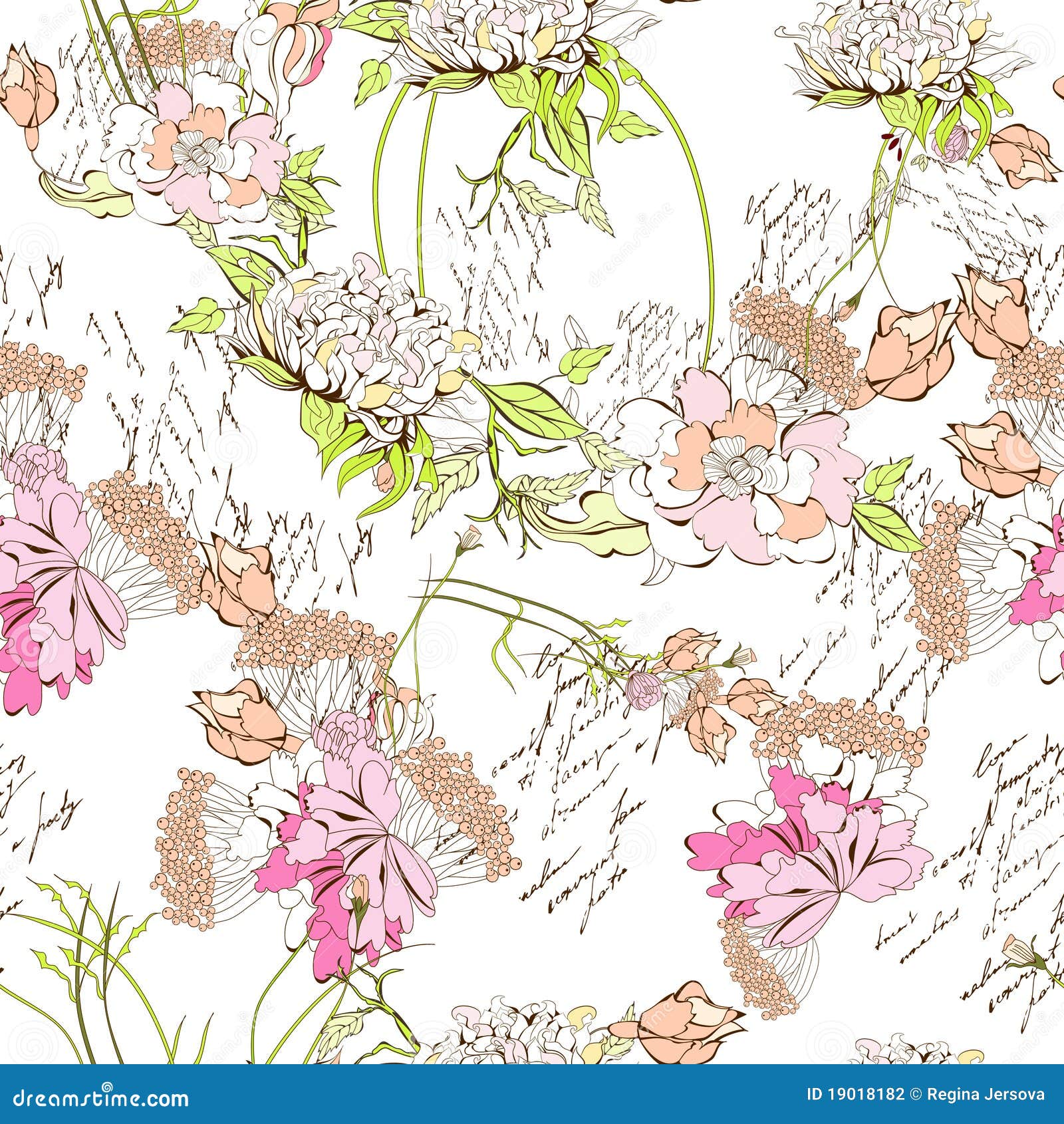 Spring seamless wallpaper stock vector. Illustration of decorative ...