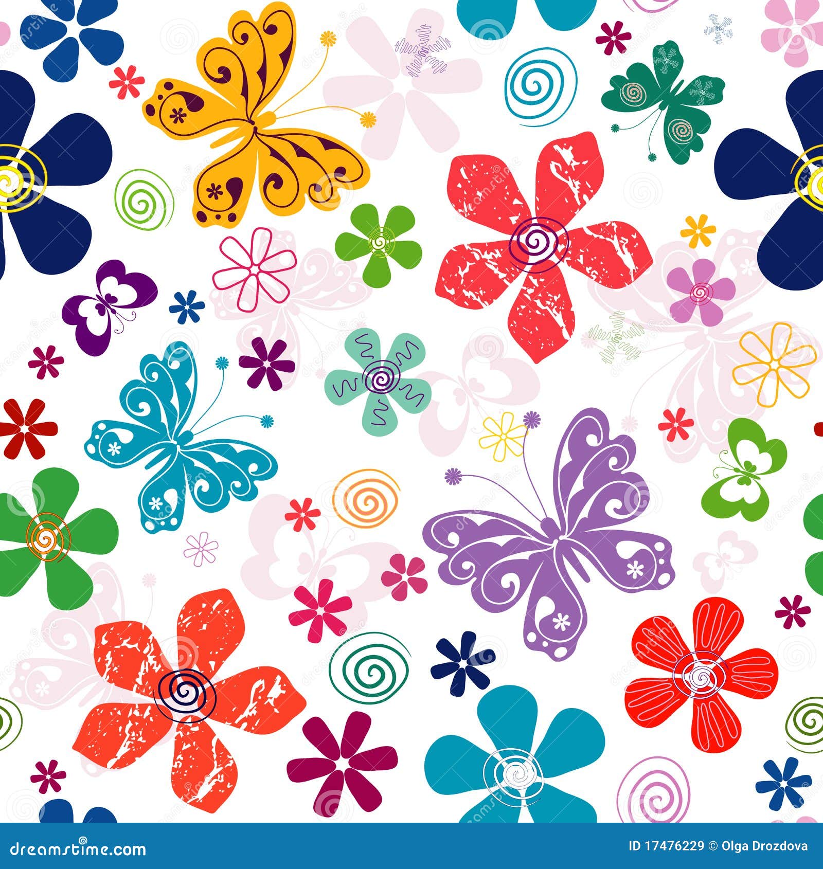Spring Seamless White Floral Pattern Stock Vector - Illustration of ...