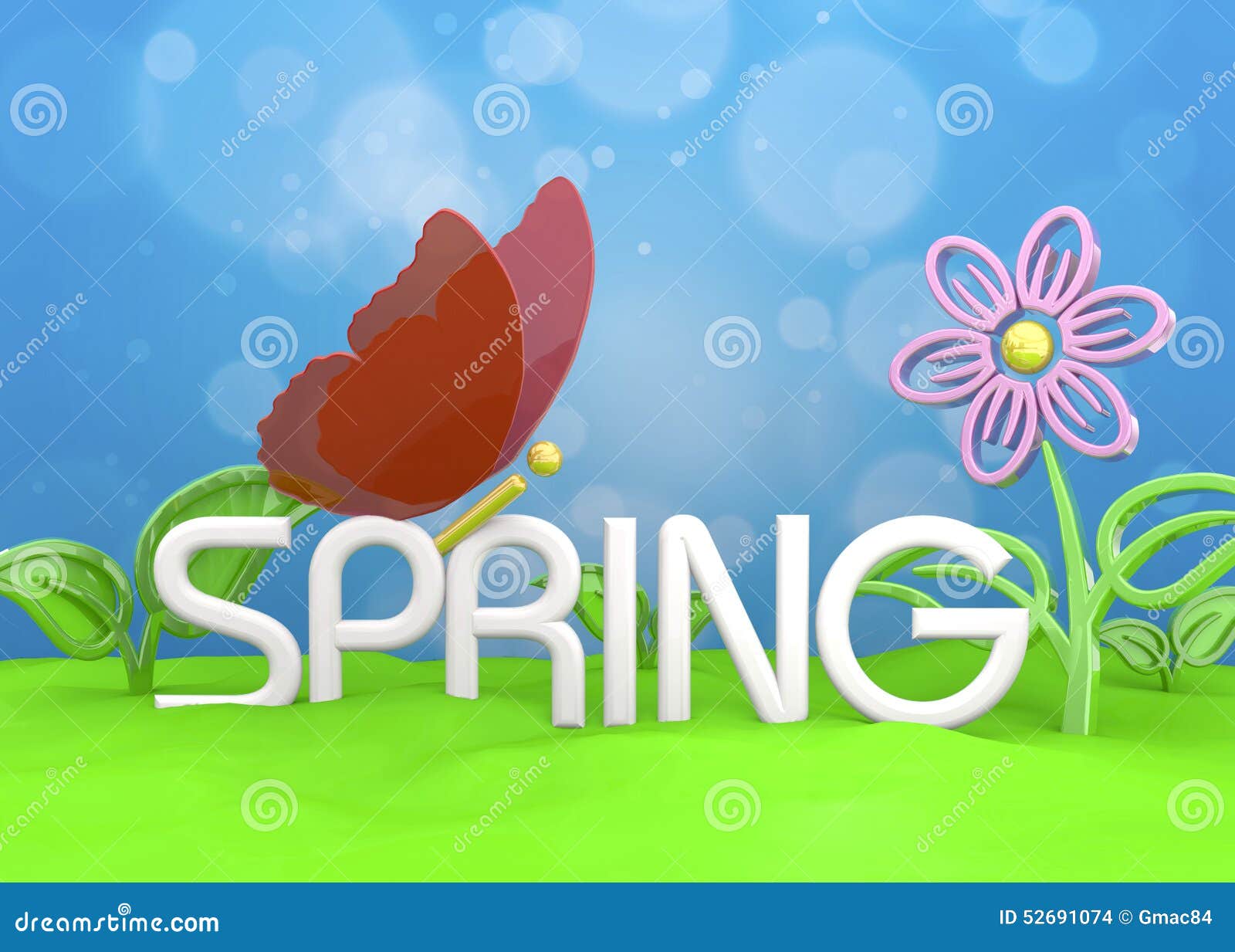 Spring Season - 3D stock illustration. Illustration of render - 52691074