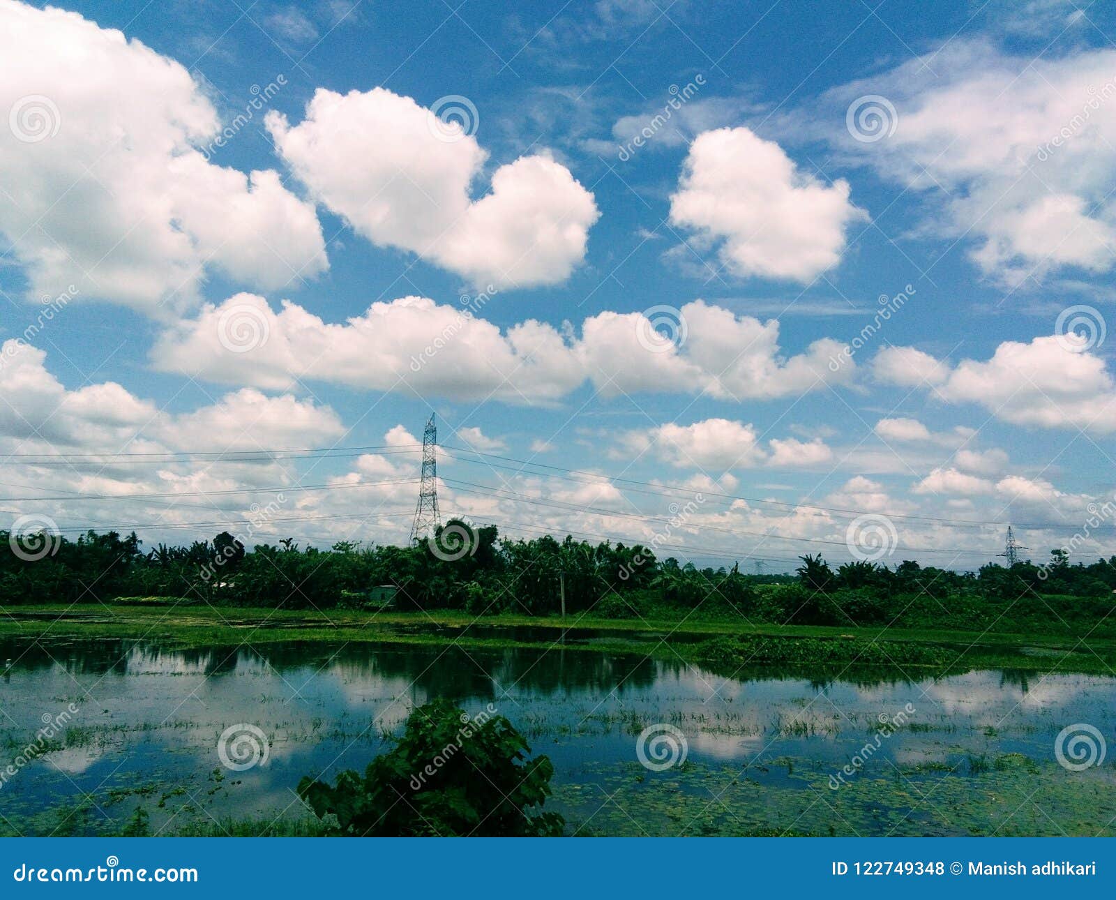 Spring season stock photo. Image of clouds, season, greenery - 122749348
